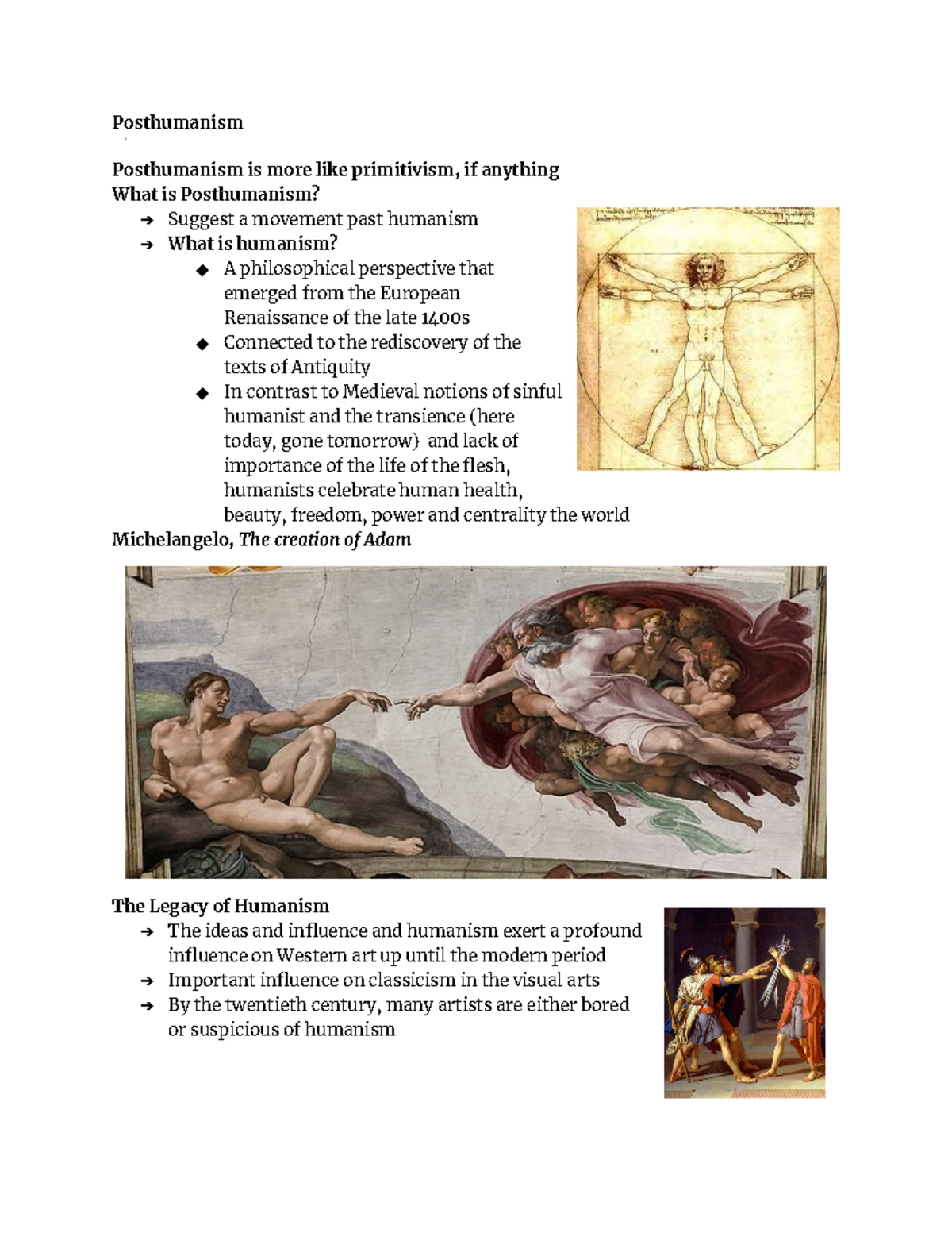 March 20 - Lecture Notes - Posthumanism Posthumanism is more like ...