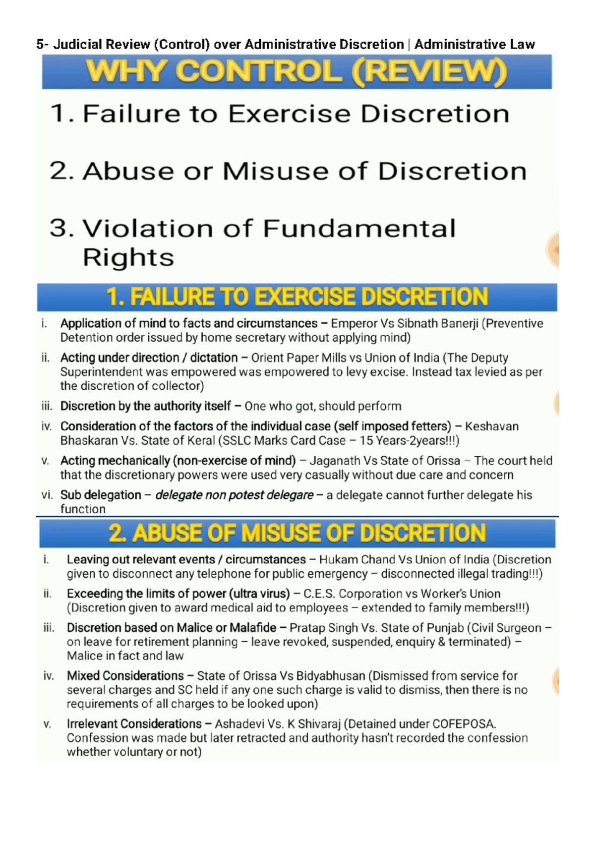 Judicial Review (Control) over Administrative Discretion - Judicial ...