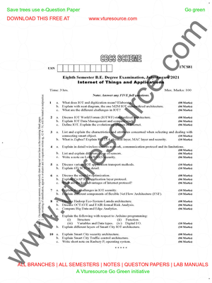 Internet OF Things & ITS Applications - IOTA-QUESTION BANK UNIT- 1 ...