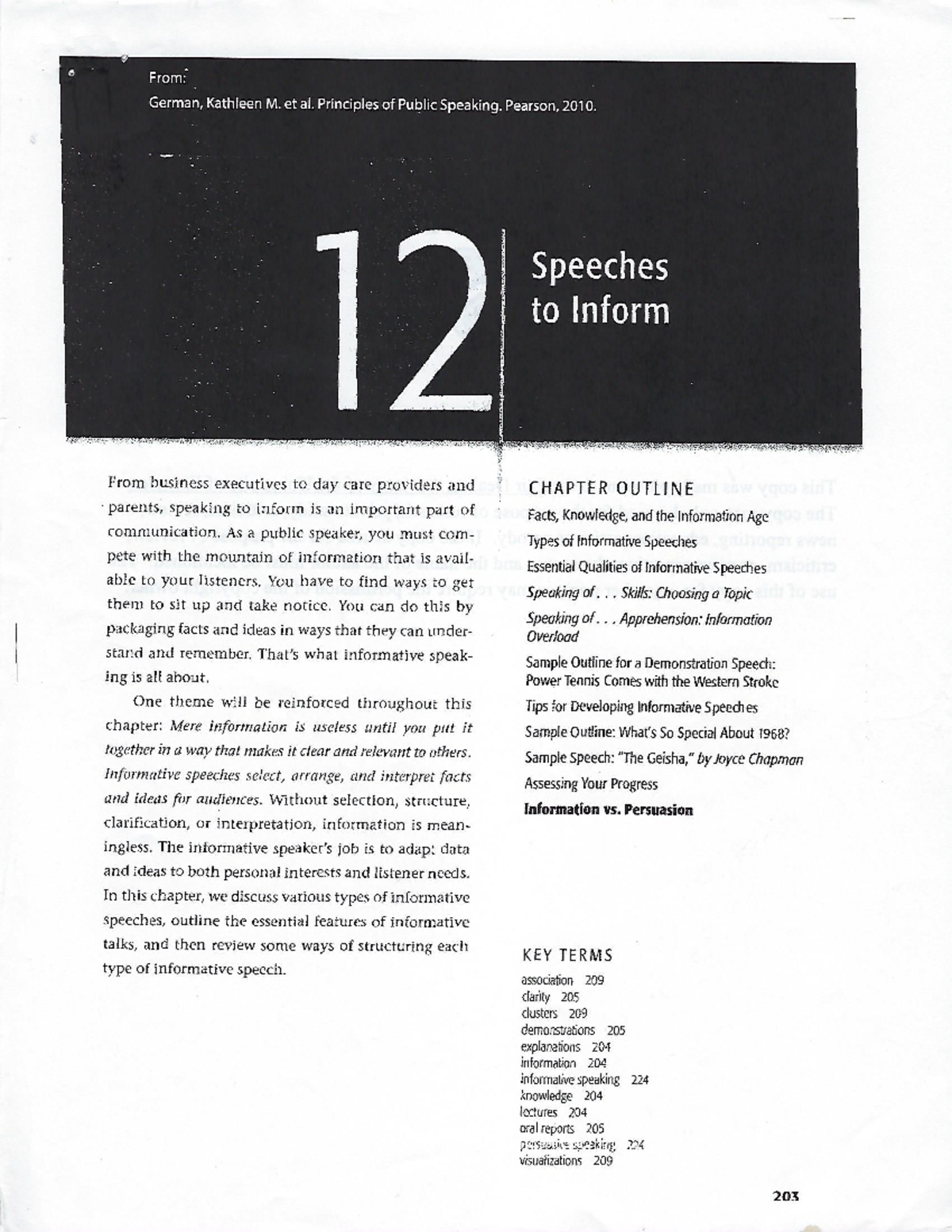 Speeches to Inform - English 125 - Studocu