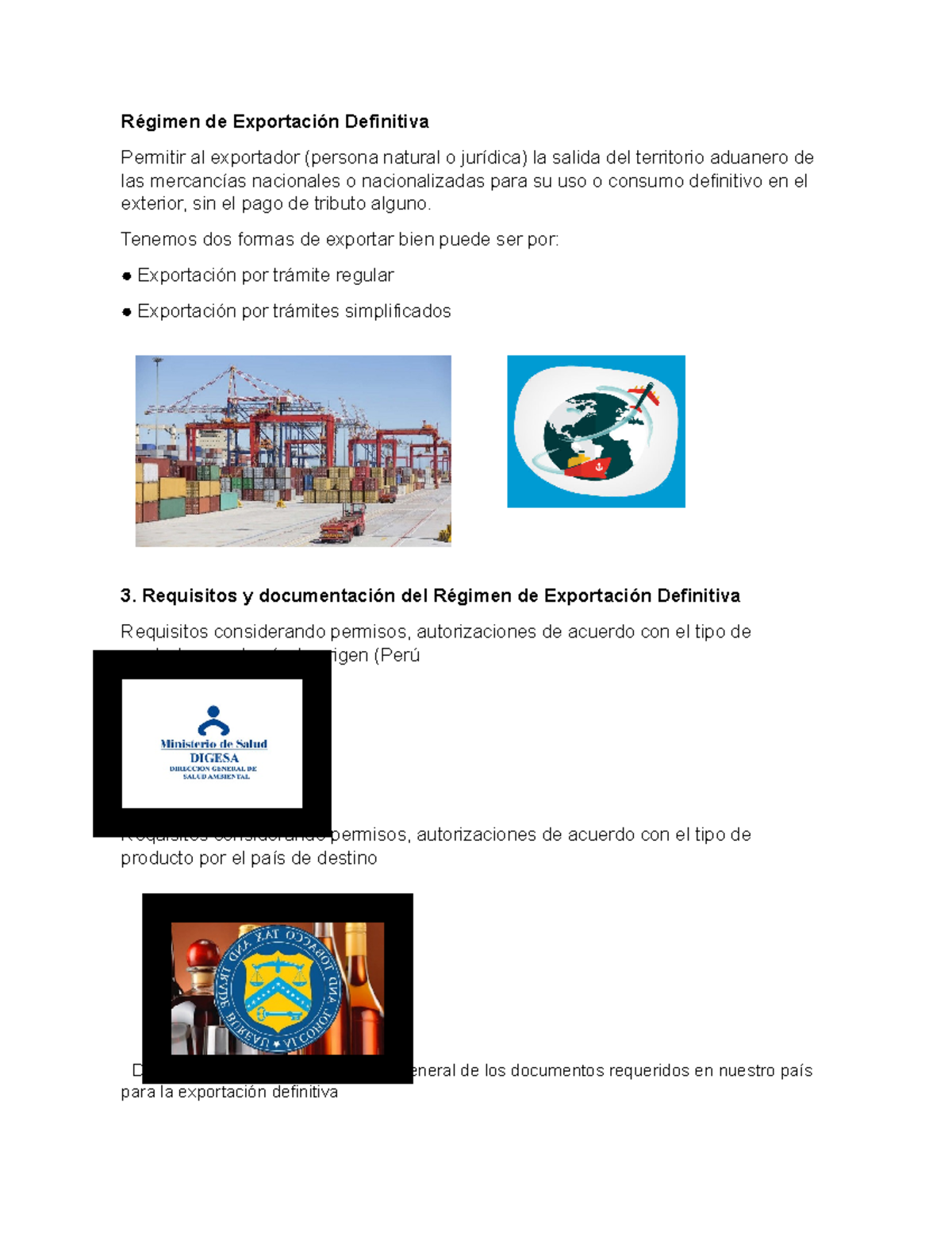 Régimen de Exportación Definitiva AA2 - Régimen de Exportación ...