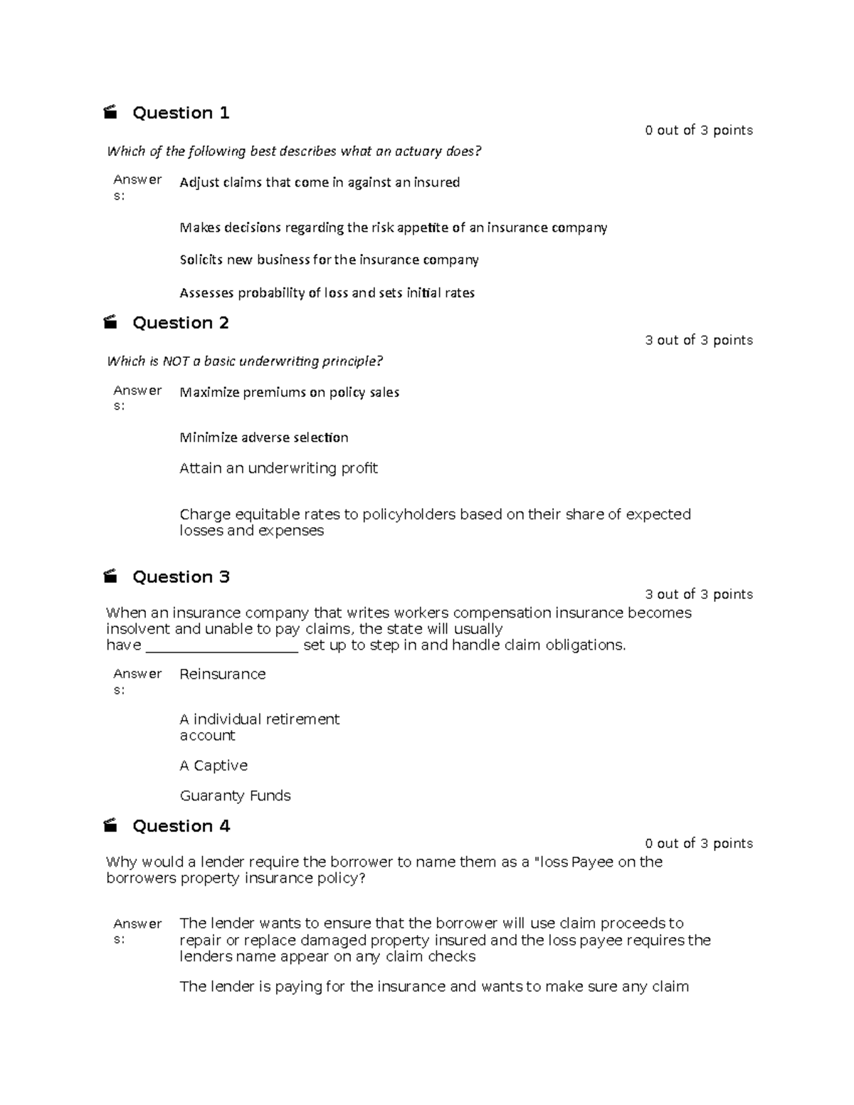 RMI 601 Quiz 2 - This course has quizzes every week, this is quiz 2 ...