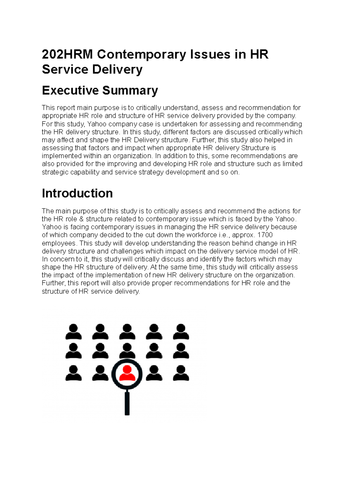 202HRM Contemporary Issues in HR Service Delivery - 202HRM Contemporary ...