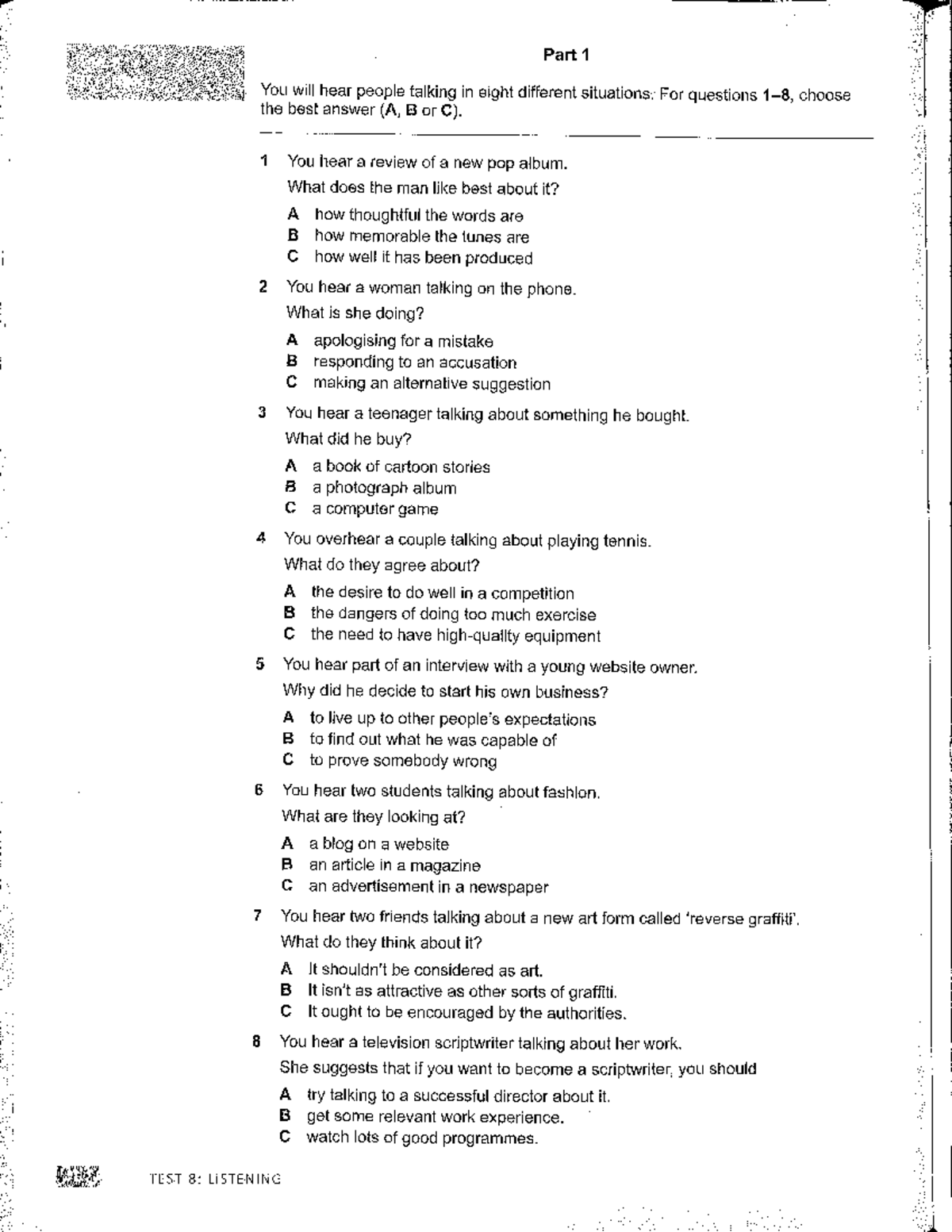 2021 First - BK2 Test 8 List - English is a Second Language - Studocu