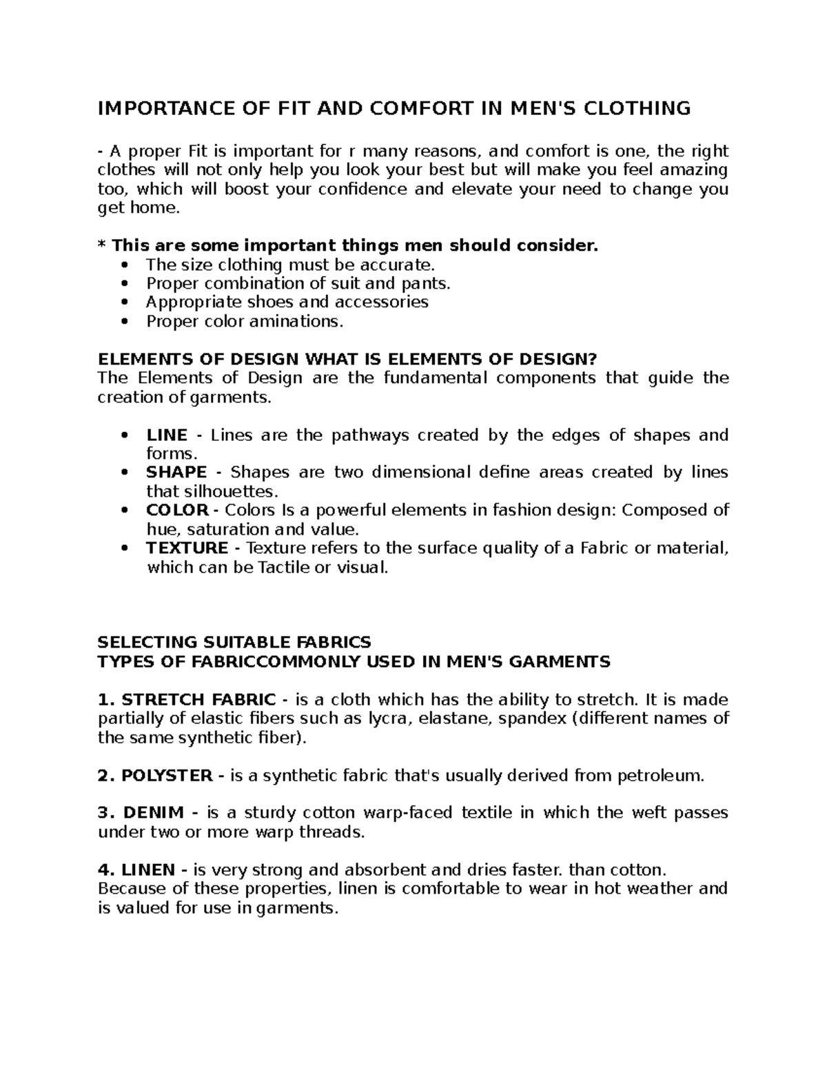 Importance OF FIT AND Comfort IN MEN - IMPORTANCE OF FIT AND COMFORT IN ...