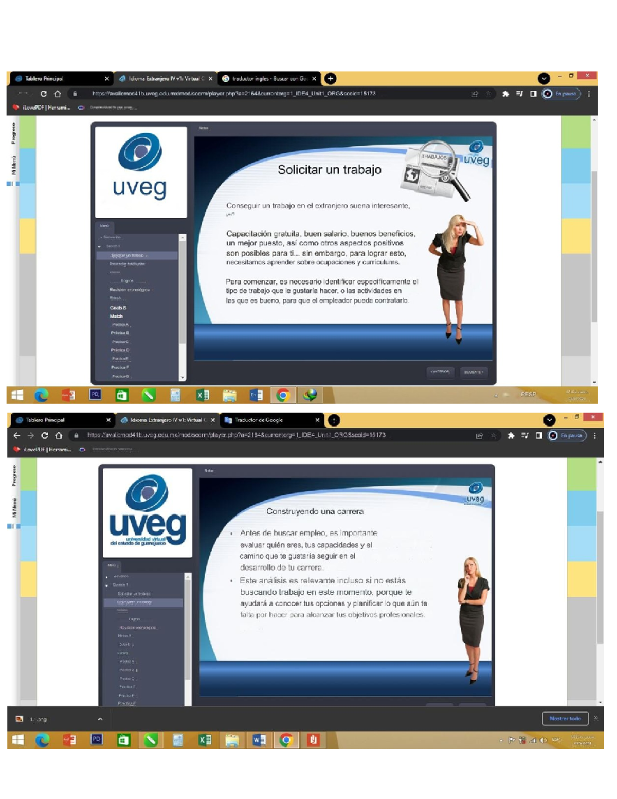 Virtual Class Scorm E4 U1 - x Tablero Principal Idioma Extranjero IV v1: Virtual C x traductor ...