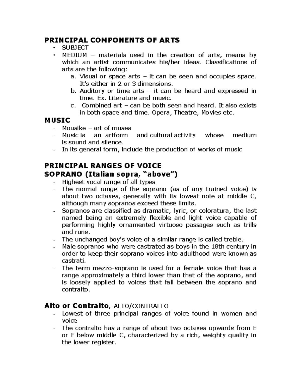 Principal Components of Art - PRINCIPAL COMPONENTS OF ARTS • SUBJECT ...
