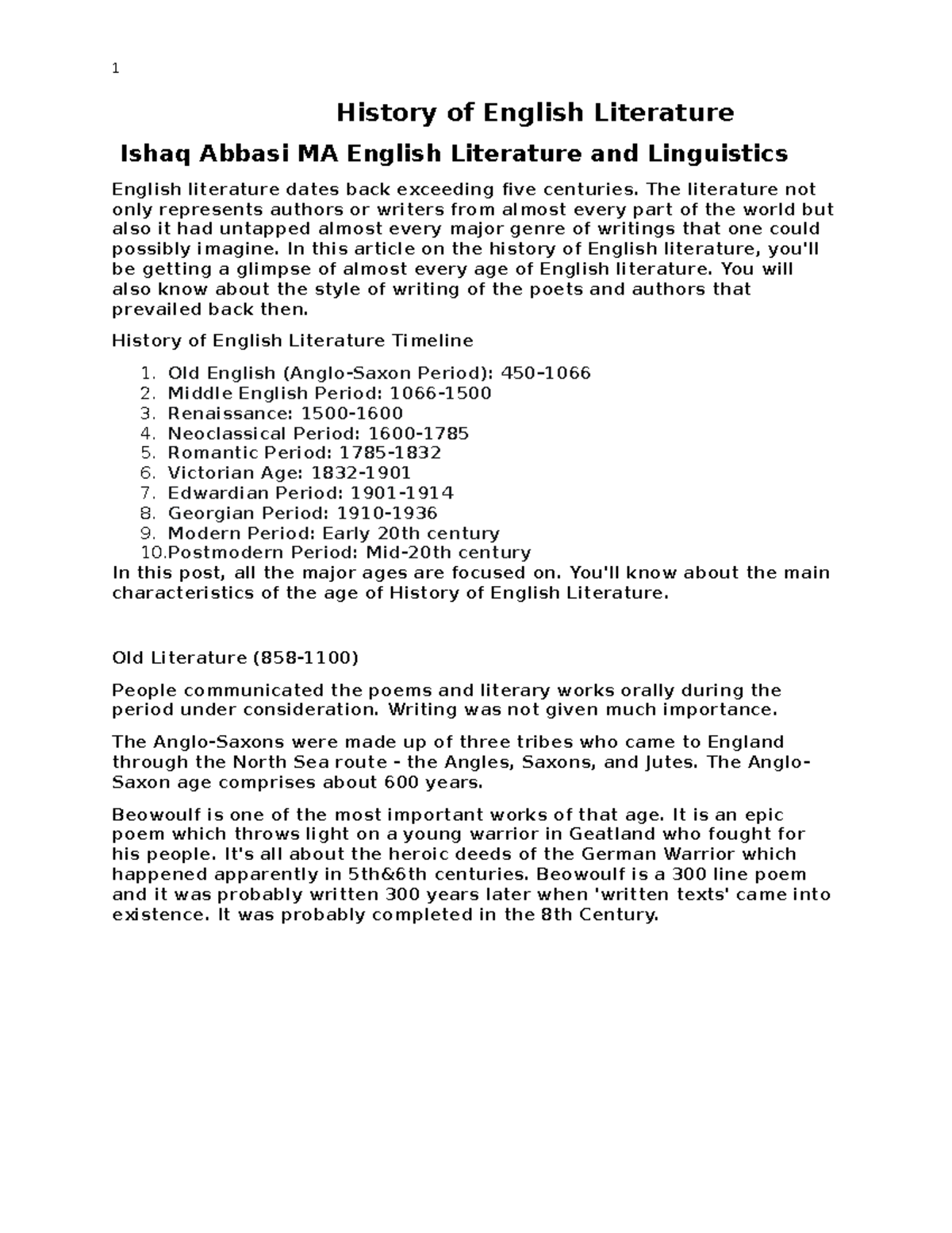 english course notes - English I - Punjab University - Studocu