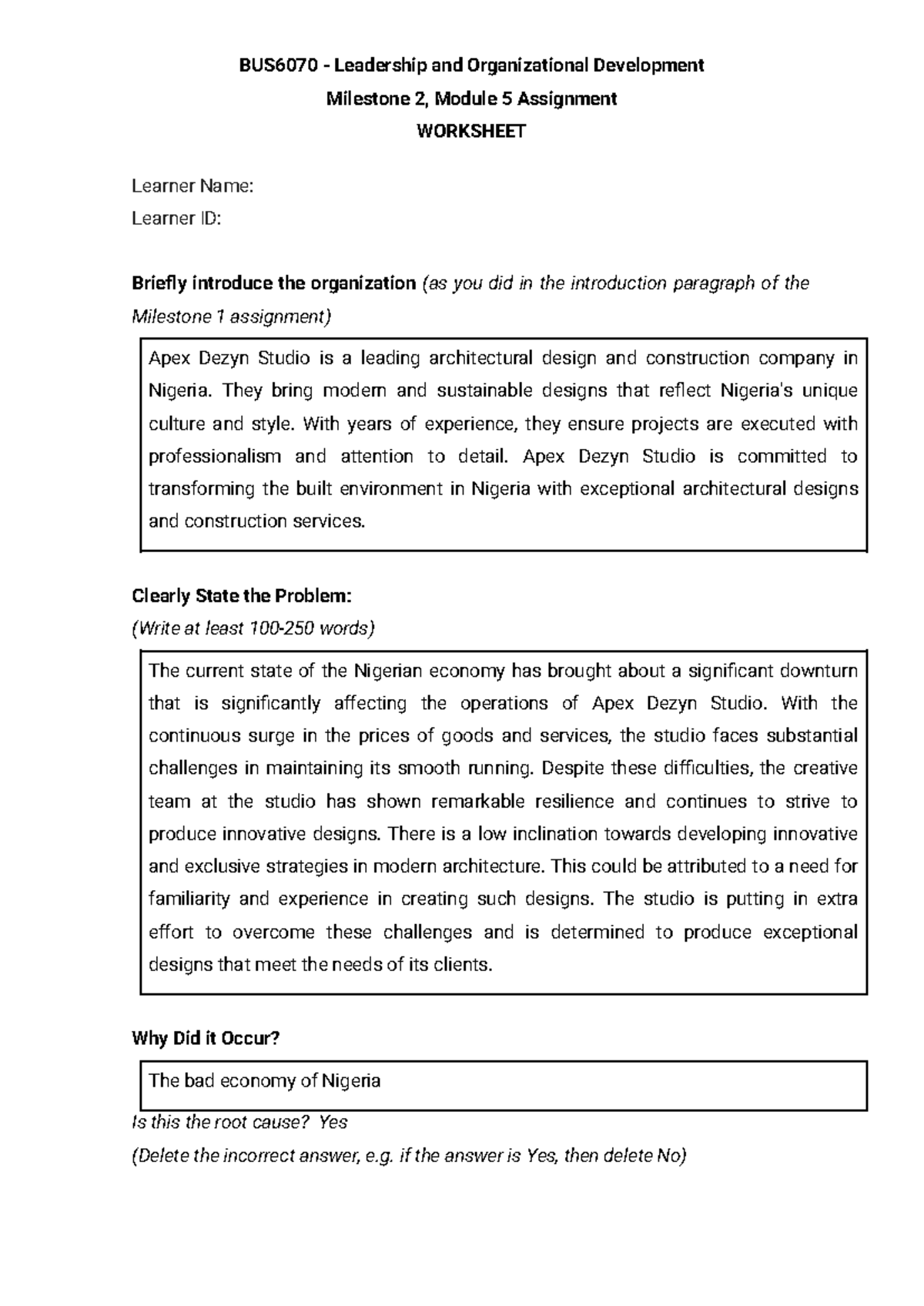 BUS6070.Module 5 - mba assignment - BUS6070 - Leadership and ...