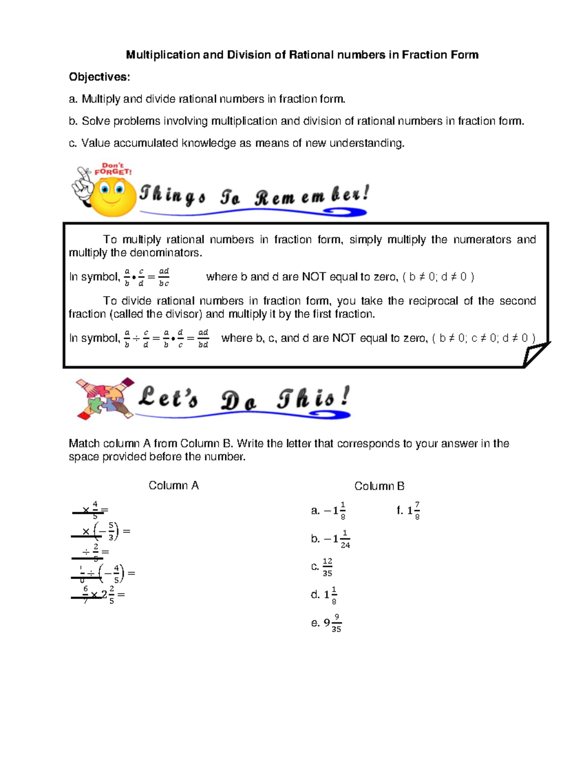 Q1-LAA-10 - Worksheet in Grade 7 Math Quarter 1 - Multiplication and ...