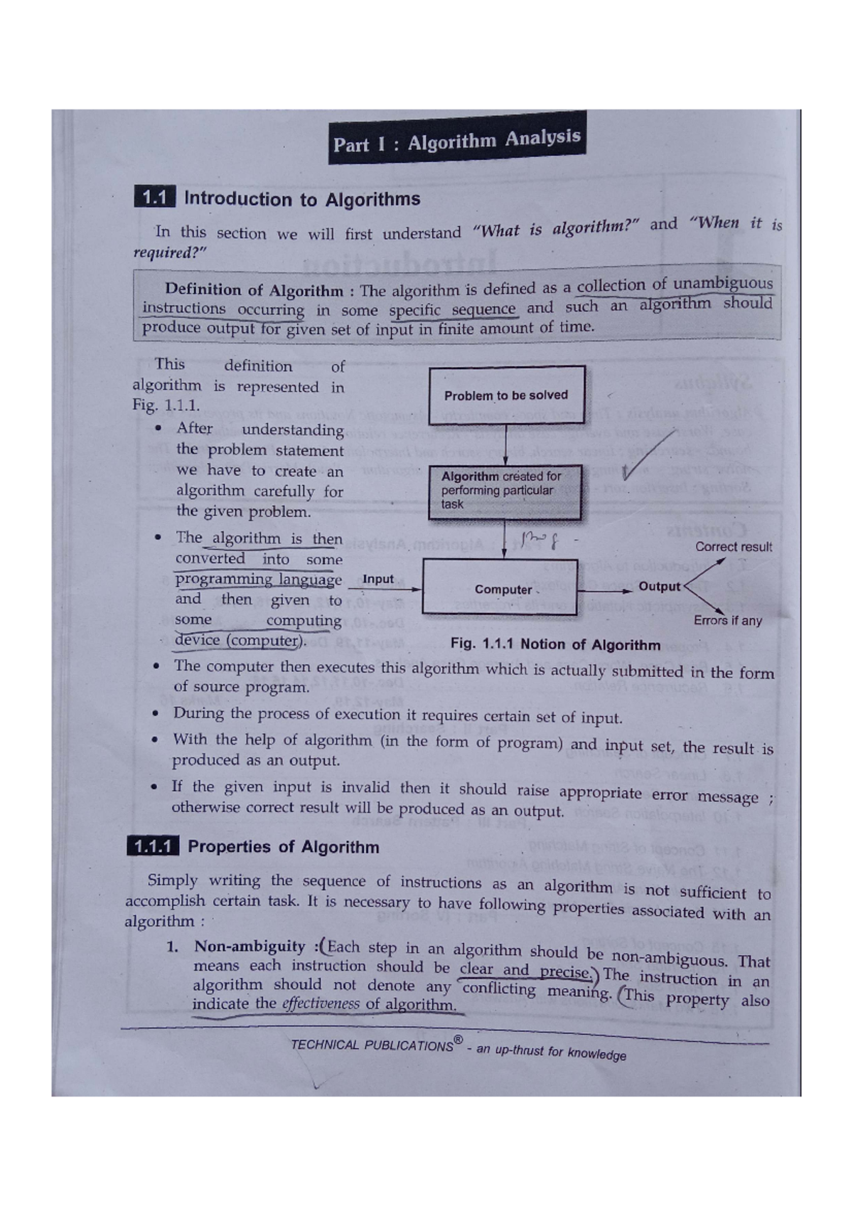 Unit -1 Algorithms - Ads - Part I : Algorithm Analysis 1 Introduction to Algorithms In this ...