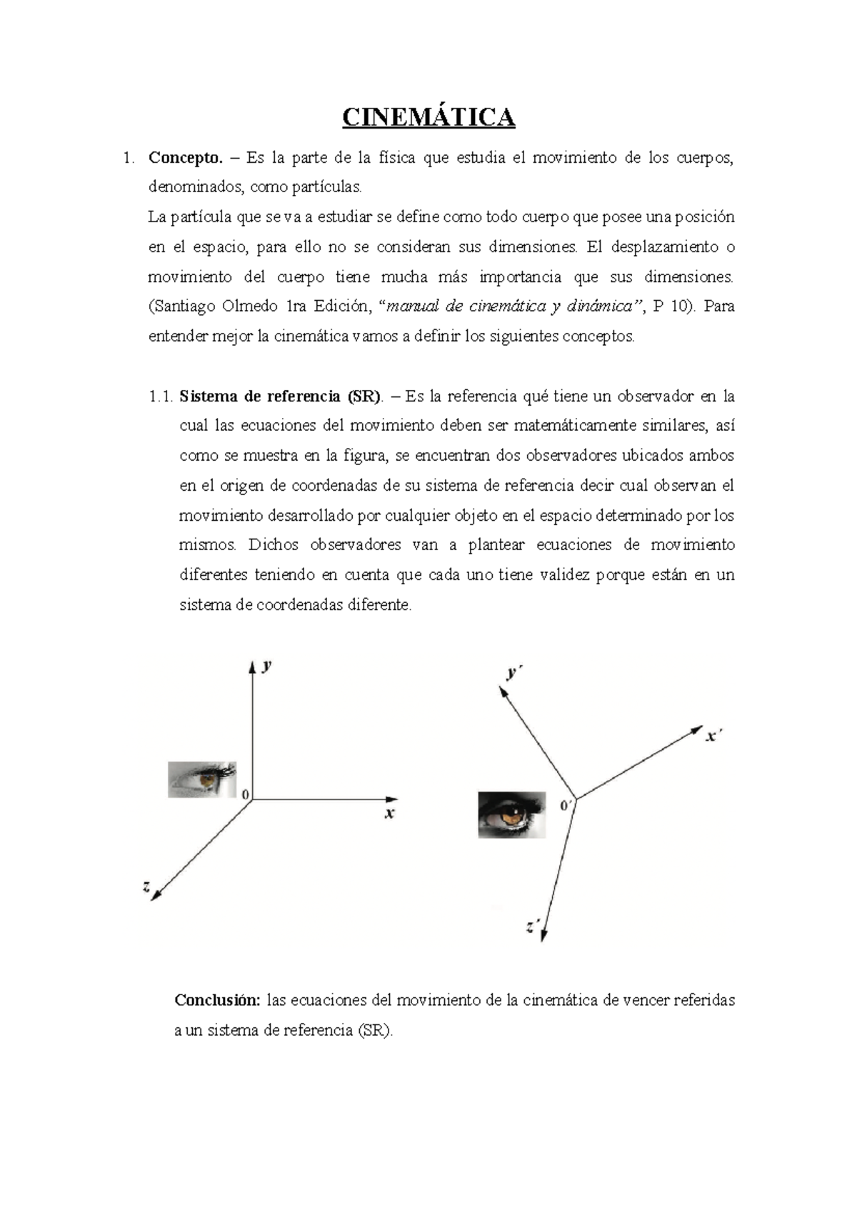 CinemáTICA Trabajo DE Ciclo - CINEMÁTICA Concepto. – Es la parte de la ...