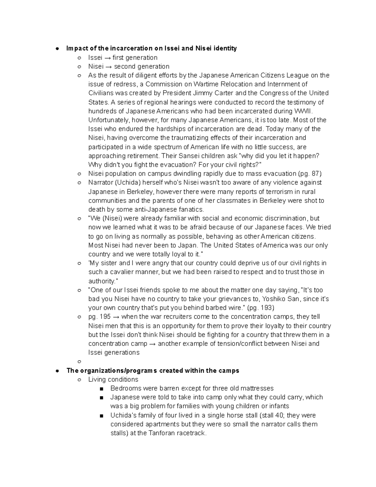 Desert Exile Notes - Impact of the incarceration on Issei and Nisei ...