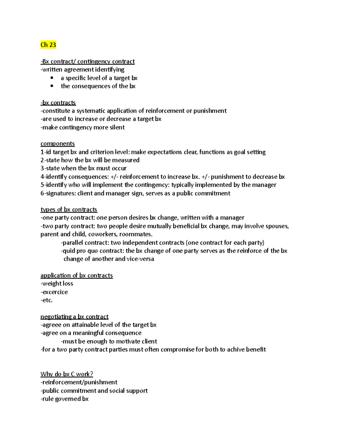Intro to ABA Chapter 23 & 24 - Ch 23 contingency contract agreement ...