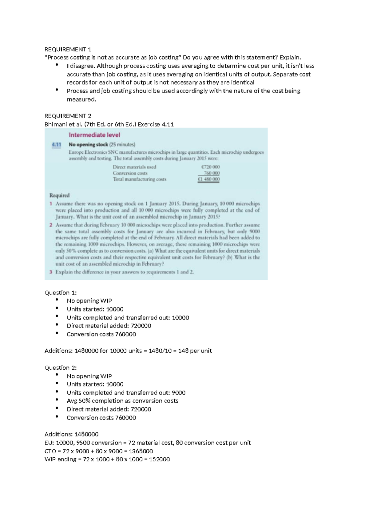 Cost Management Sem 1 2024 Tutorial 4 Solutions - REQUIREMENT 1 “Process costing is not as ...