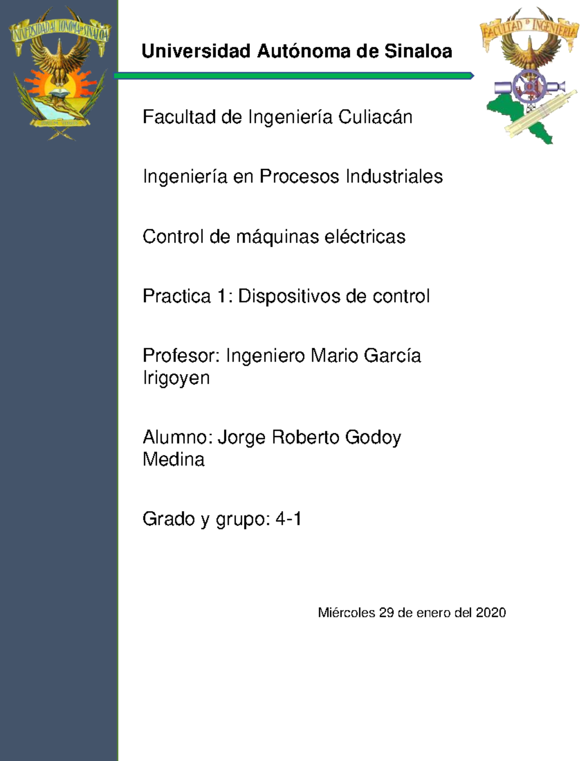 Practica 1 - Dispositivos de control - Warning: TT: undefined function: 32 Miércoles 29 de enero ...