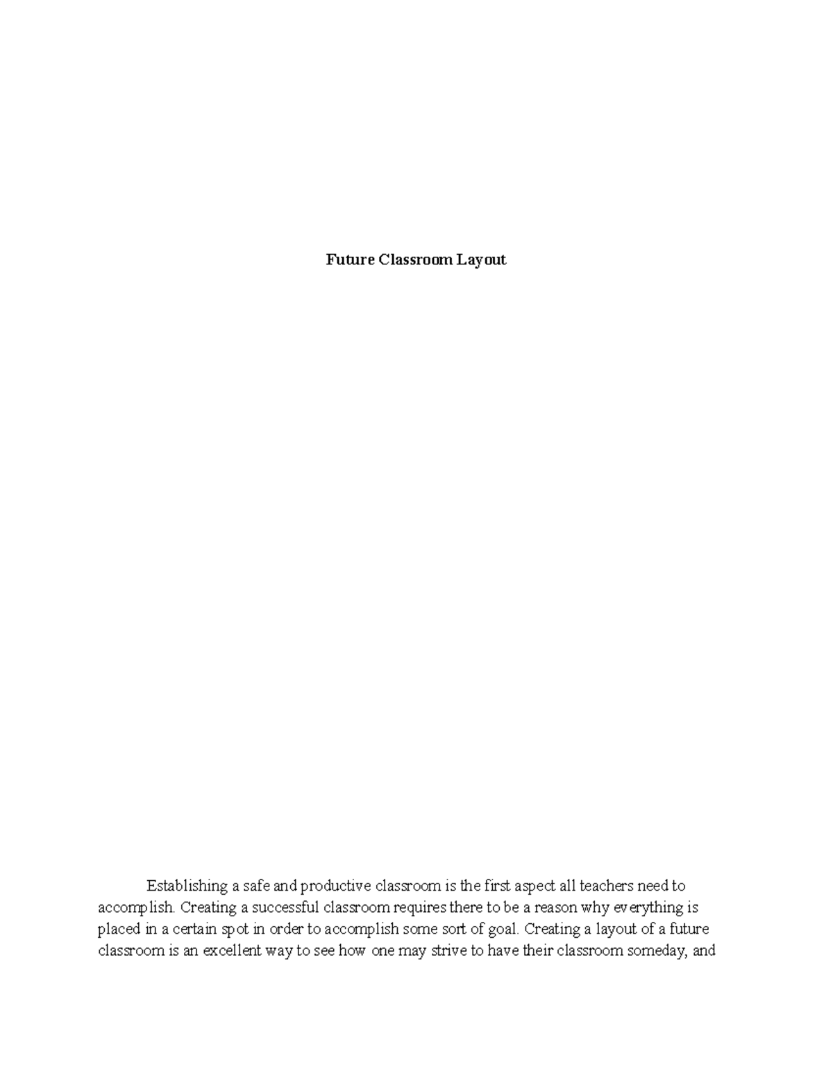 EDUC 340 Semester Project - Future Classroom Layout Establishing a safe ...