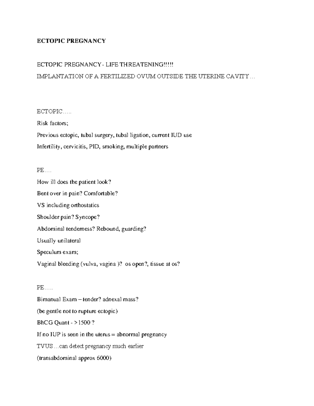 Ectopic Pregnancy - Topics in Women's Studies (GGS 375SEM) - ECTOPIC ...