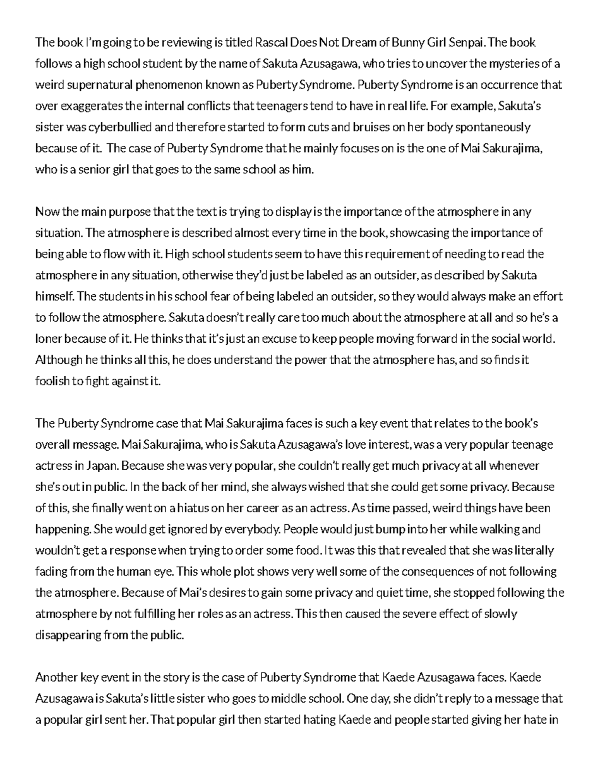 Book Review Script AP LANG Novel Analyzation The Book I m Going To