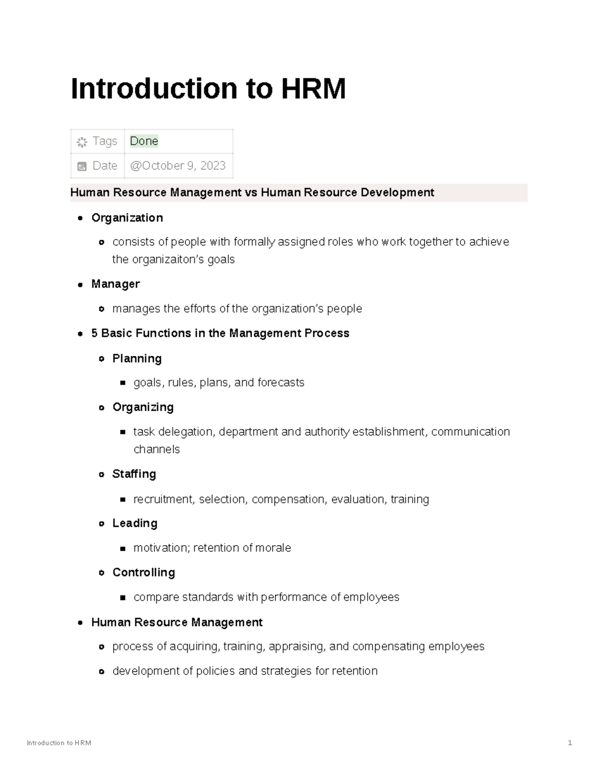 1 Introduction to HRM - notes about human resource management ...
