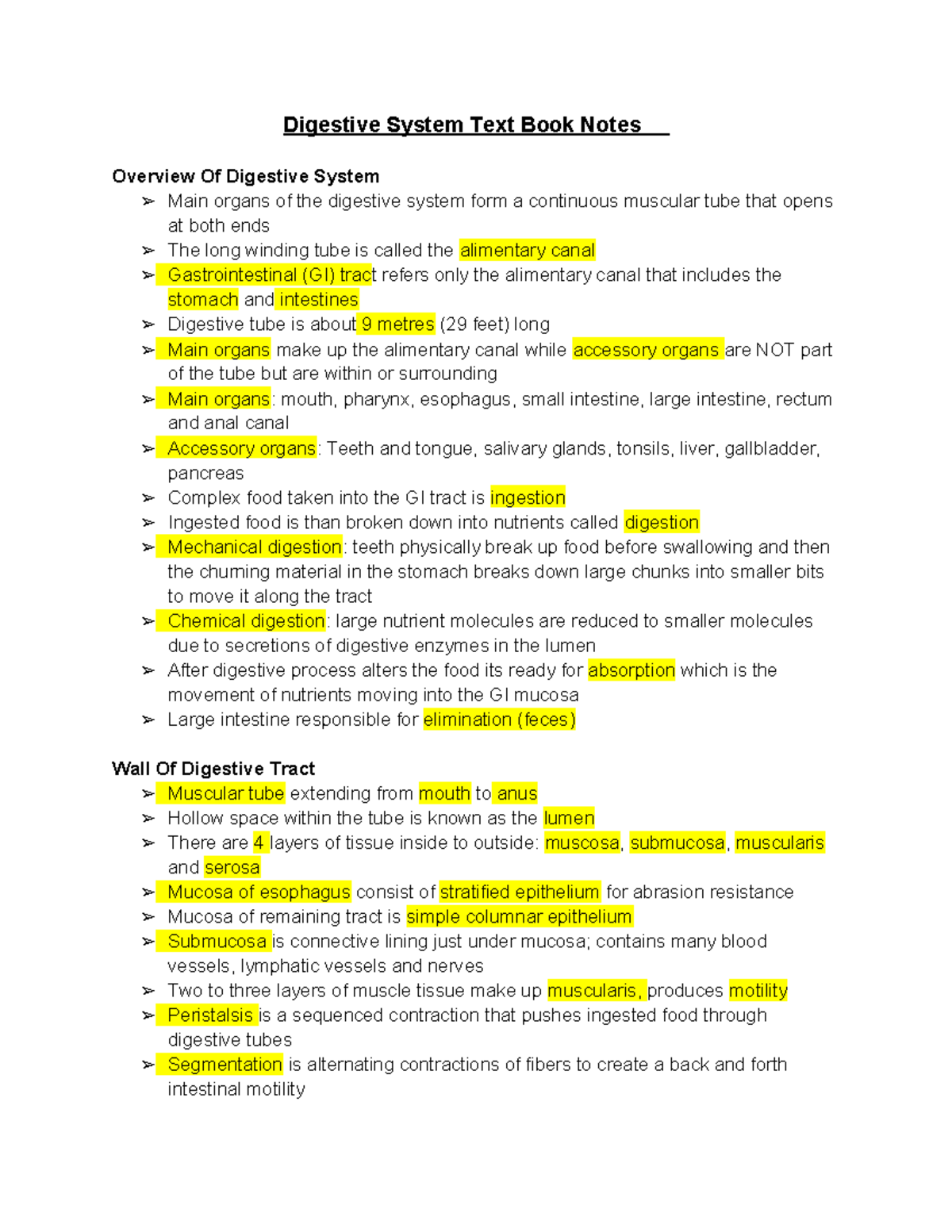 Digestive System Notes - Digestive System Text Book Notes🍎 Overview Of ...