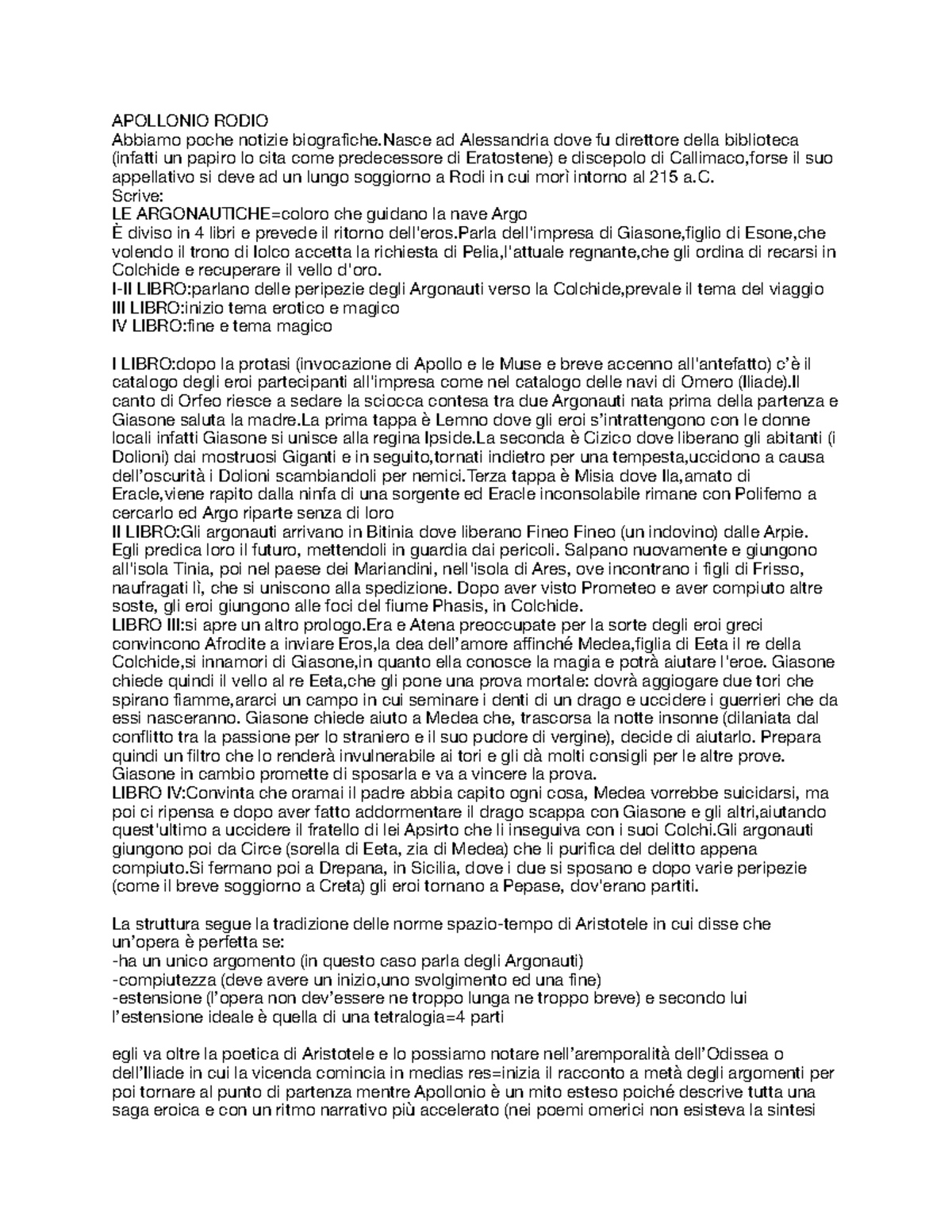 Apollonio - APOLLONIO RODIO Abbiamo poche notizie biografiche ad ...