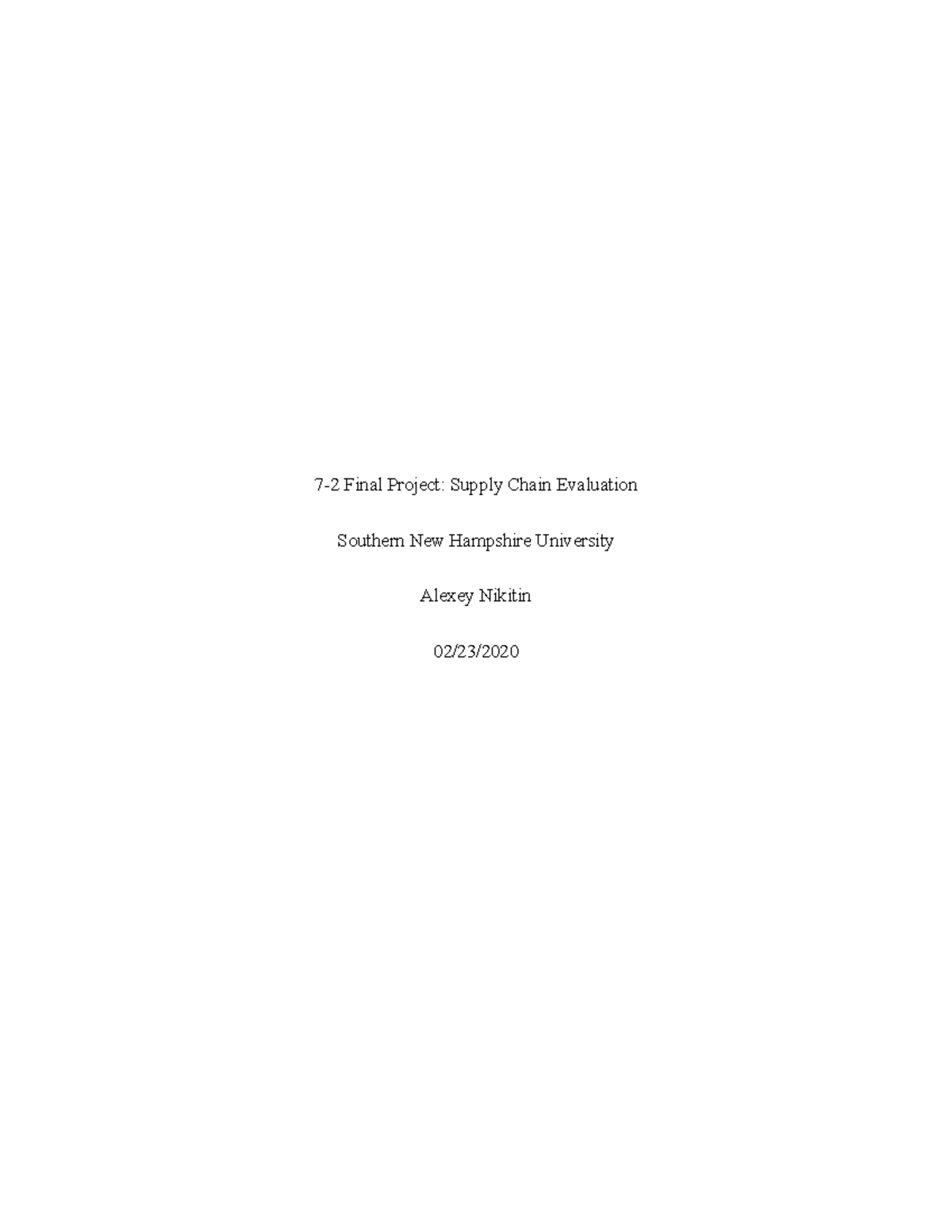3 2 Milestone One 7 2 Final Project Supply Chain Evaluation Southern 3-2-milestone-one-7-2-final-project-supply-chain-evaluation-southern
