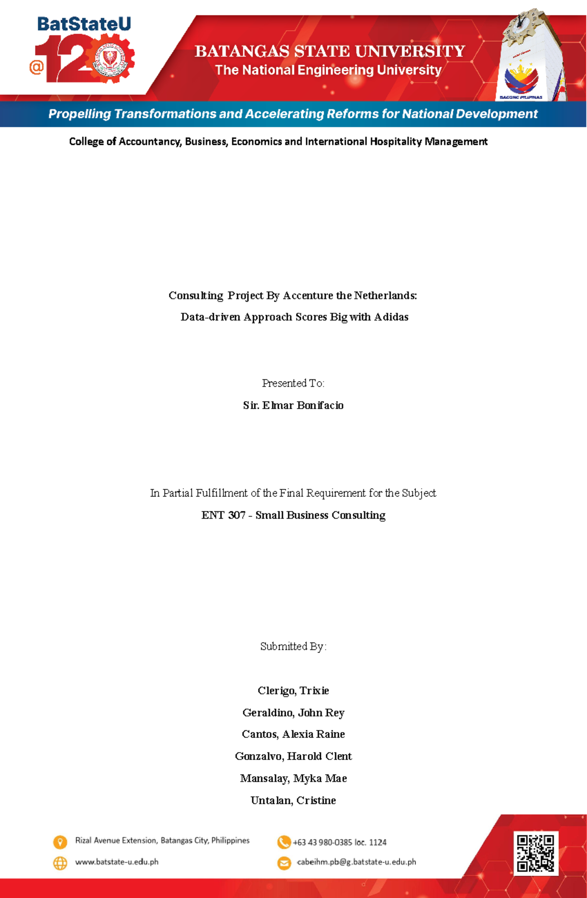 Bsentrep 3102 Group 2 - notes - Consulting Project By Accenture the ...