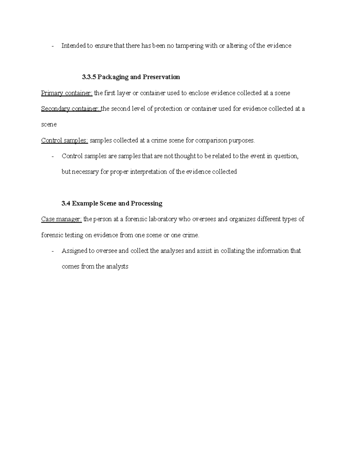 FIS 201 Introduction to Forensic Identification Chapter 3 Crime Scene ...