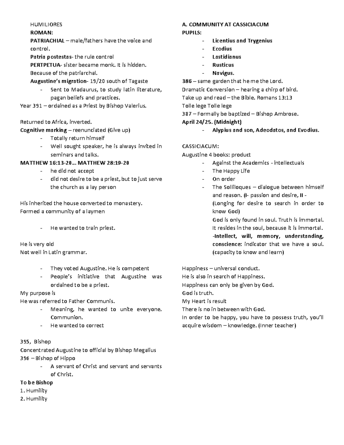 Saint Augustine: Community at Cassiciacum - HUMILIORES ROMAN ...