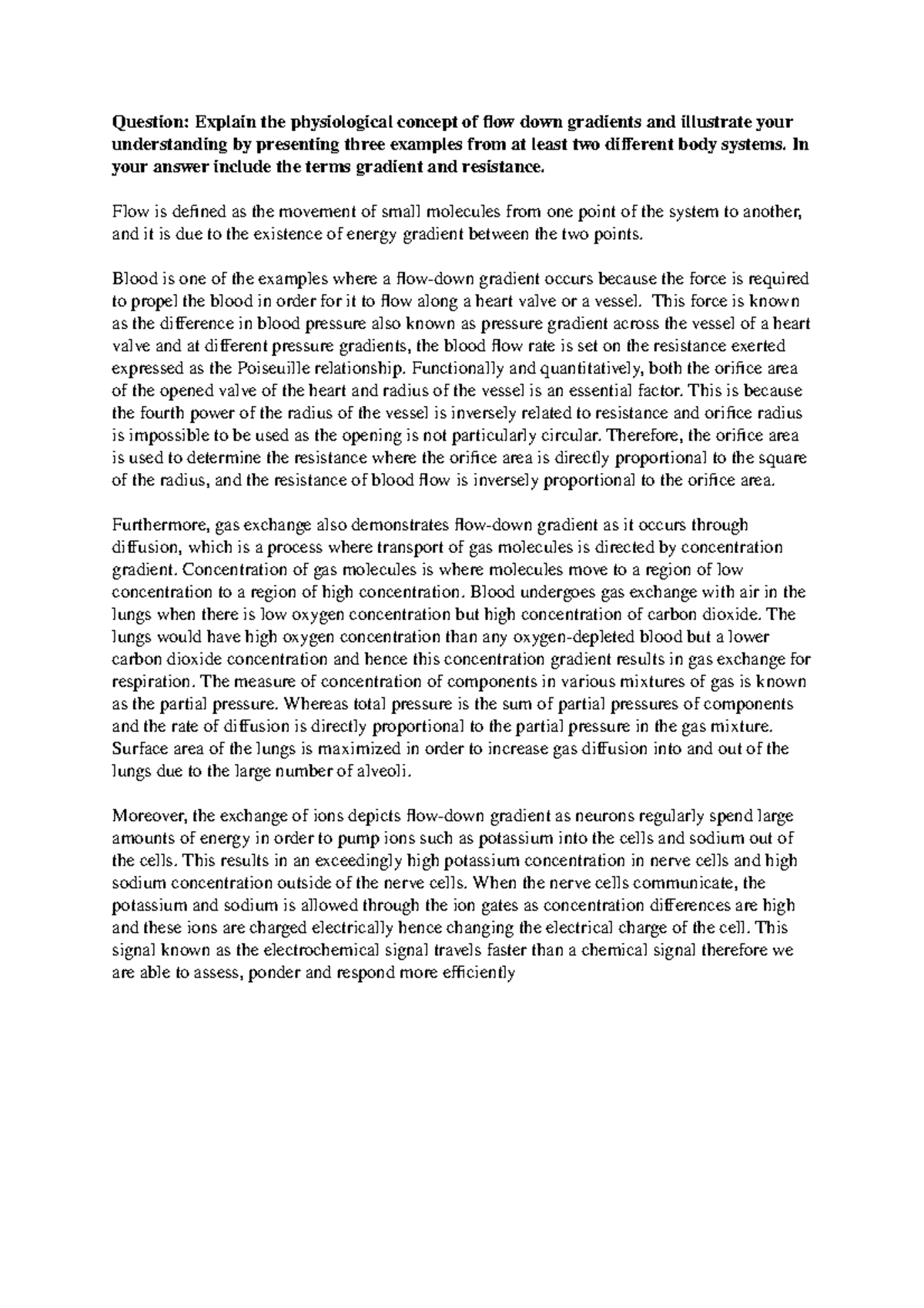 Physiological Concept of Flow Down Gradients: Examples from Body ...