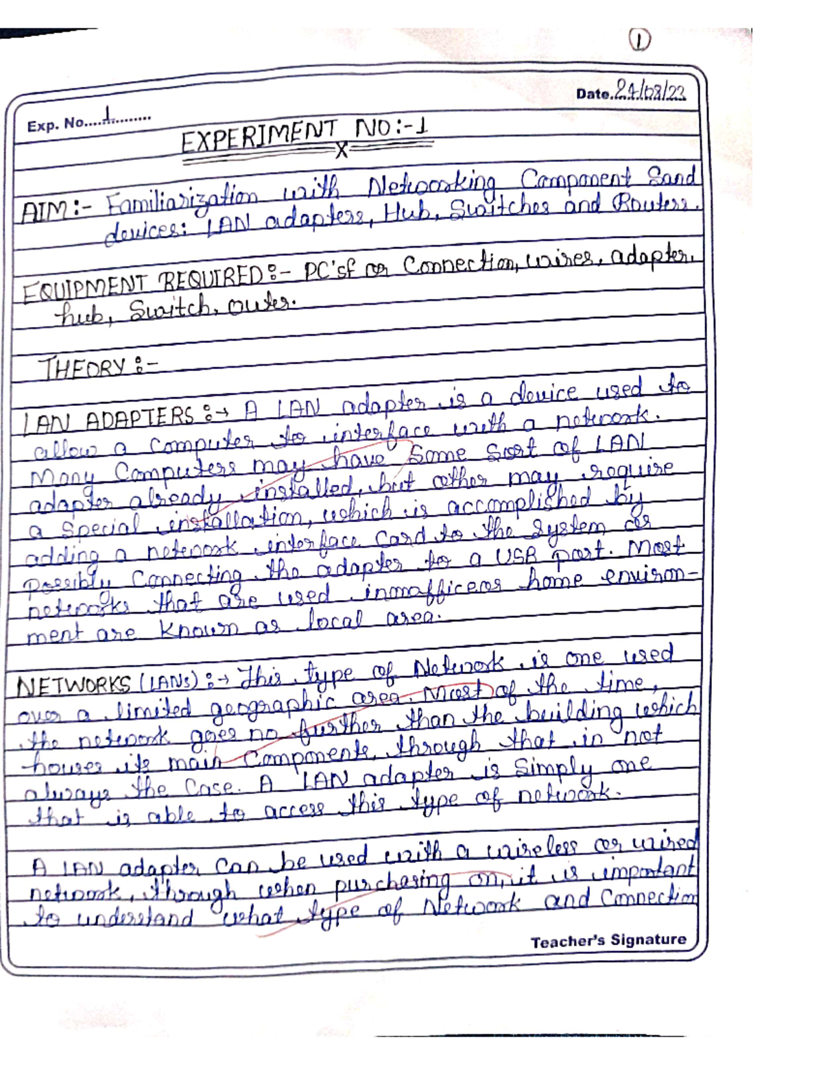 Data structure - 1 Date. Exp. No. 1 EXPERIMENT X Familiarization with ...