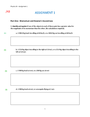 Assignment 5 - paper - 25 Marks Total ASSIGNMENT 5 The Motion of Charges in Uniform Electric ...