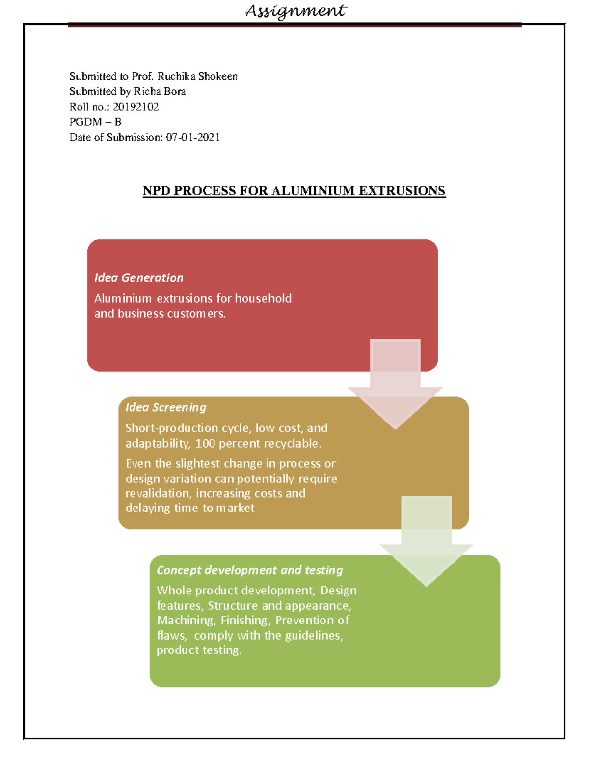 New Product development - Assignment Submitted to Prof. Ruchika Shokeen ...