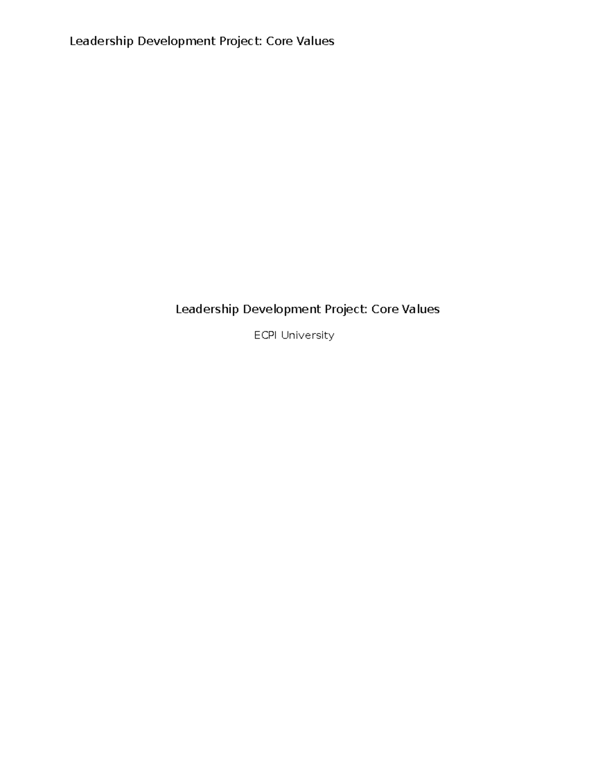 Unit 3_Course Project_Leadership Development Project_Core Values ...