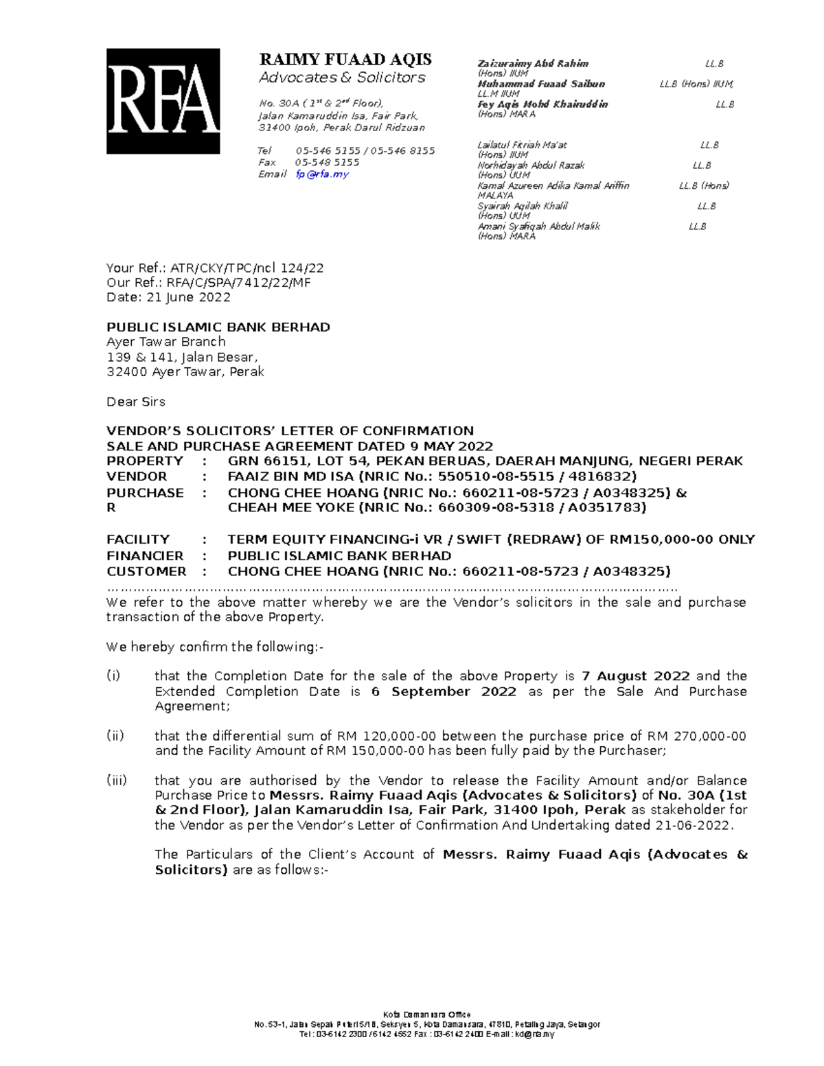 06 RFA Letter Confirmation Vendor Sols - RAIMY FUAAD AQIS Advocates ...