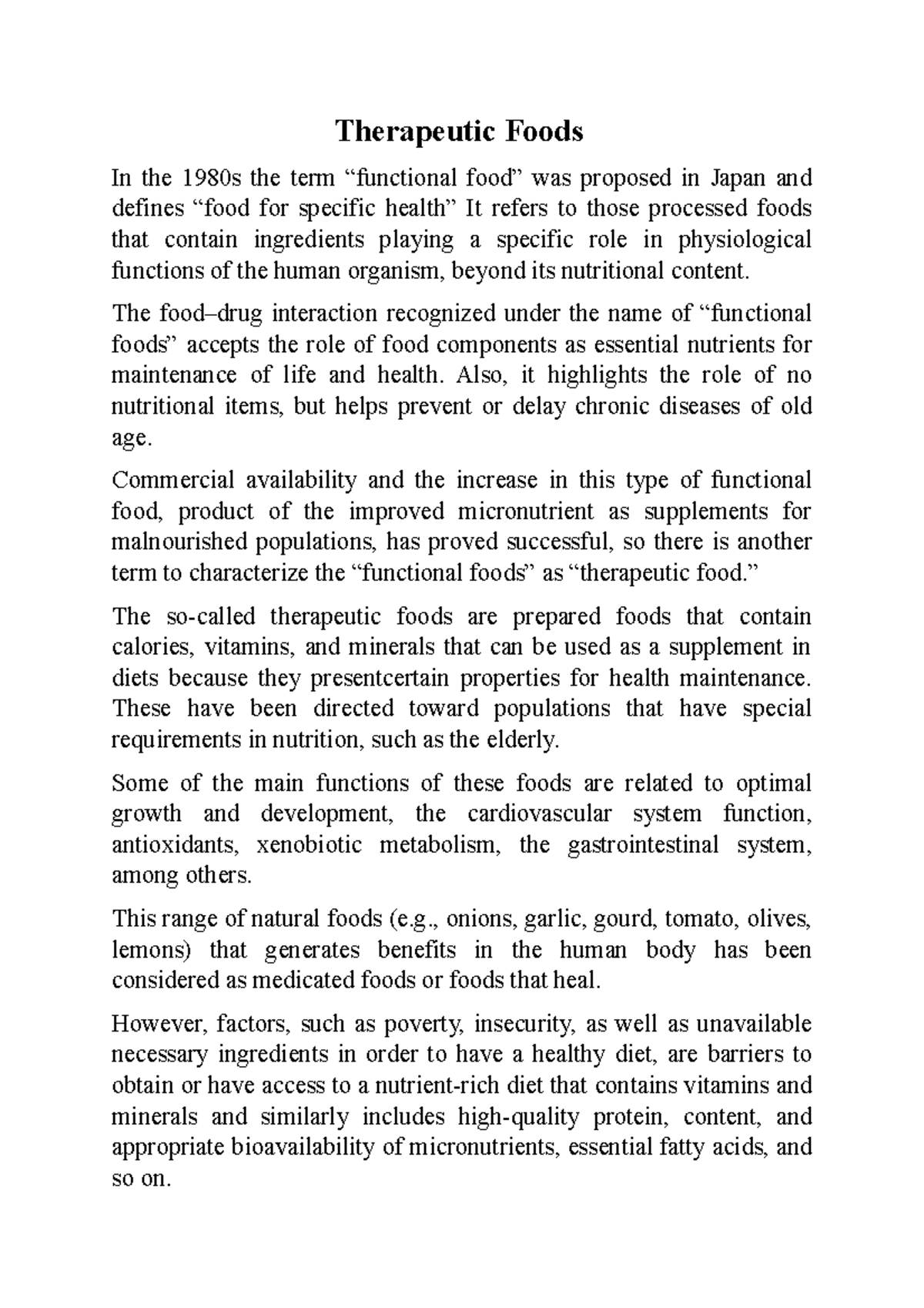 Therapeutic Foods - The food–drug interaction recognized under the name ...