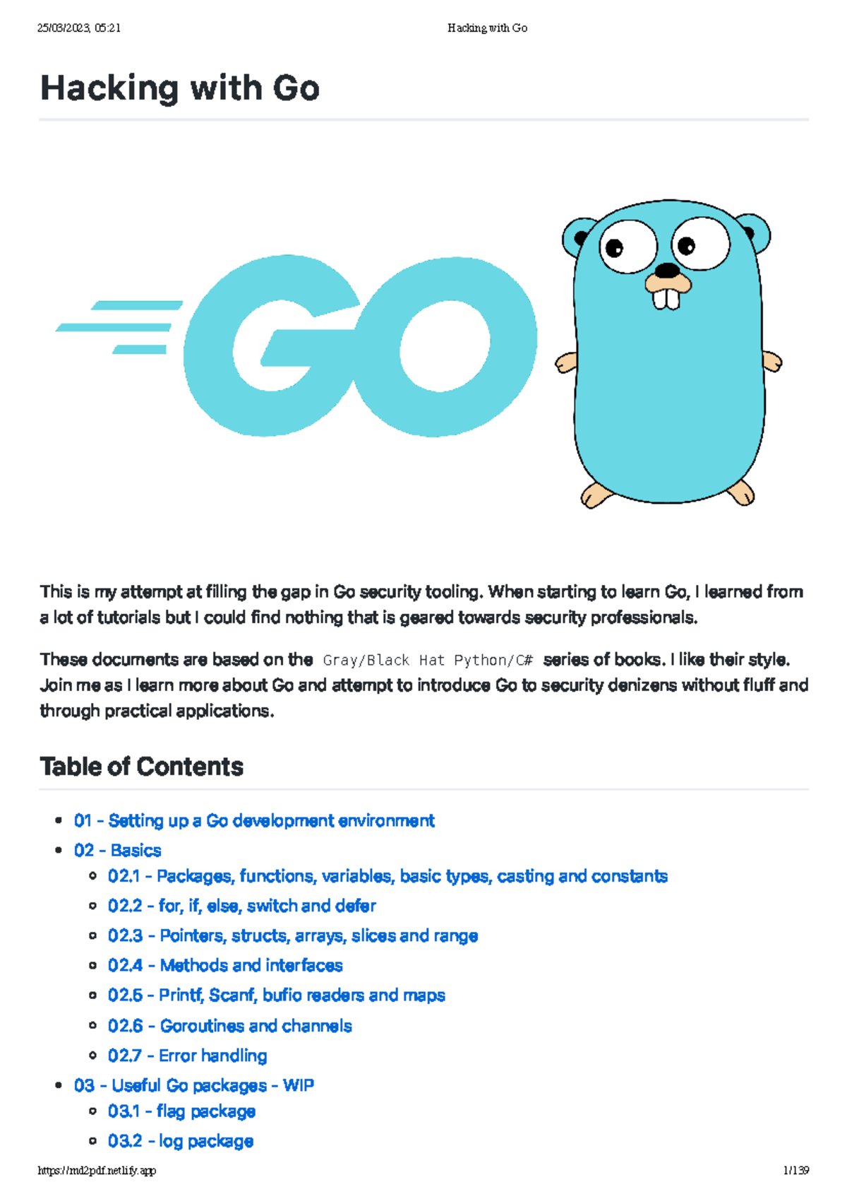 Hacking with Go - H a c k i n g w i t h G o This is my attempt at ...