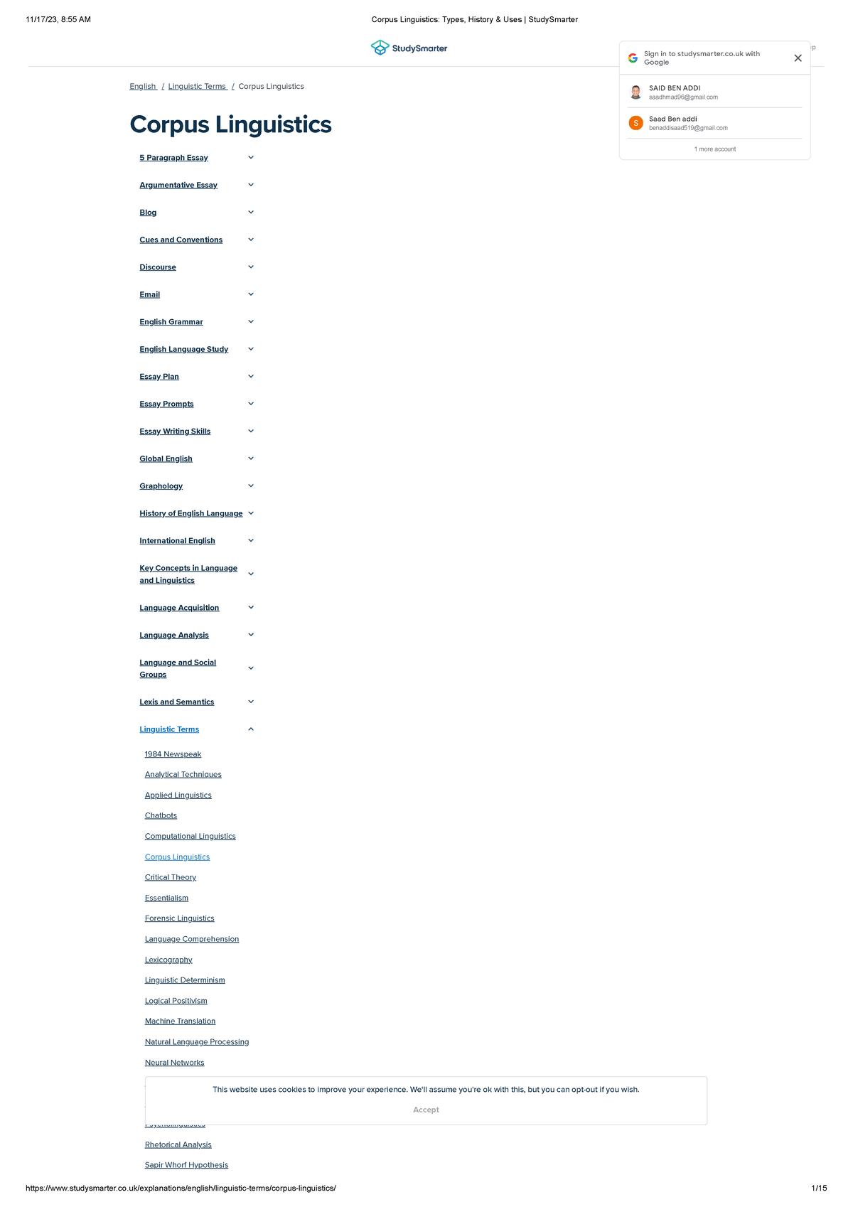 Corpus Linguistics Types, History & Uses Study Smarter - English ...