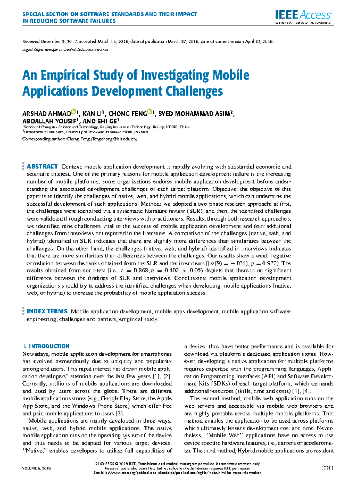 An Empirical Study of Investigating Mobile Applications Development Challenges-1-9 - SPECIAL ...