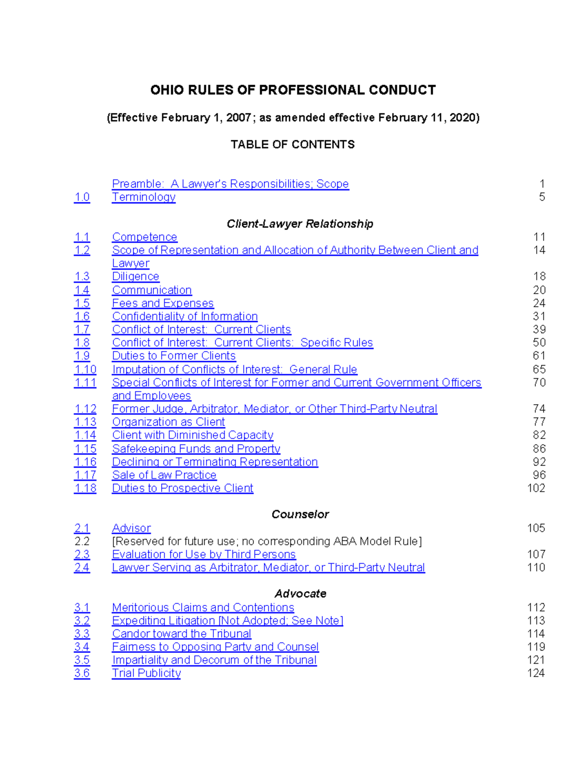 OHIO - professional Conduct Rules - OHIO RULES OF PROFESSIONAL CONDUCT ...