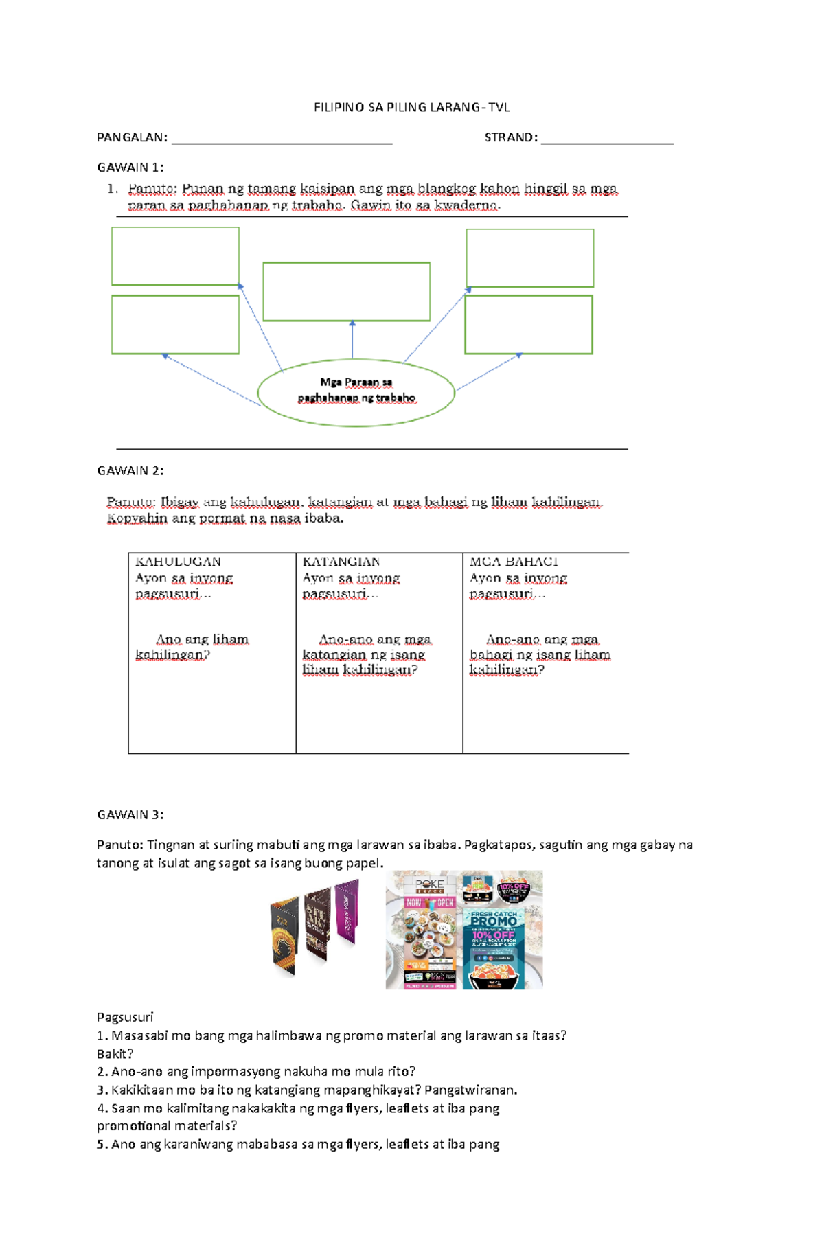 Filipino SA Piling Larang- Modular - FILIPINO SA PILING LARANG- TVL ...