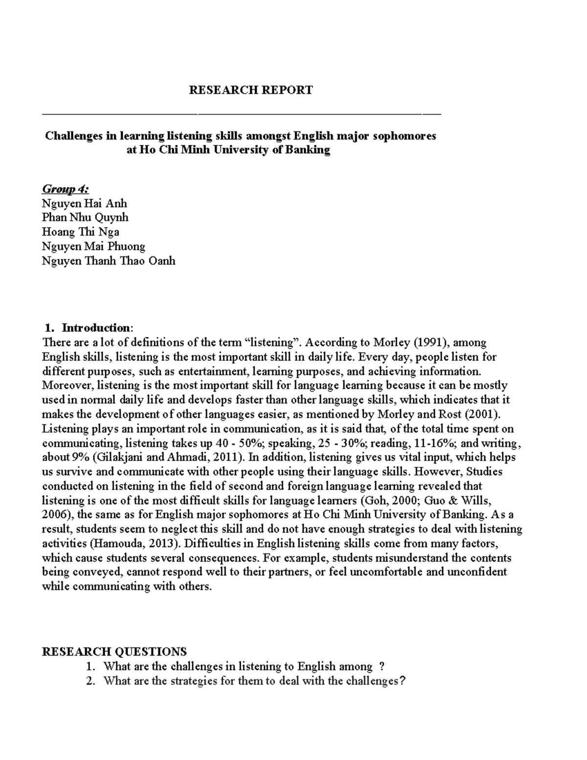 Research Report - RESEARCH REPORT