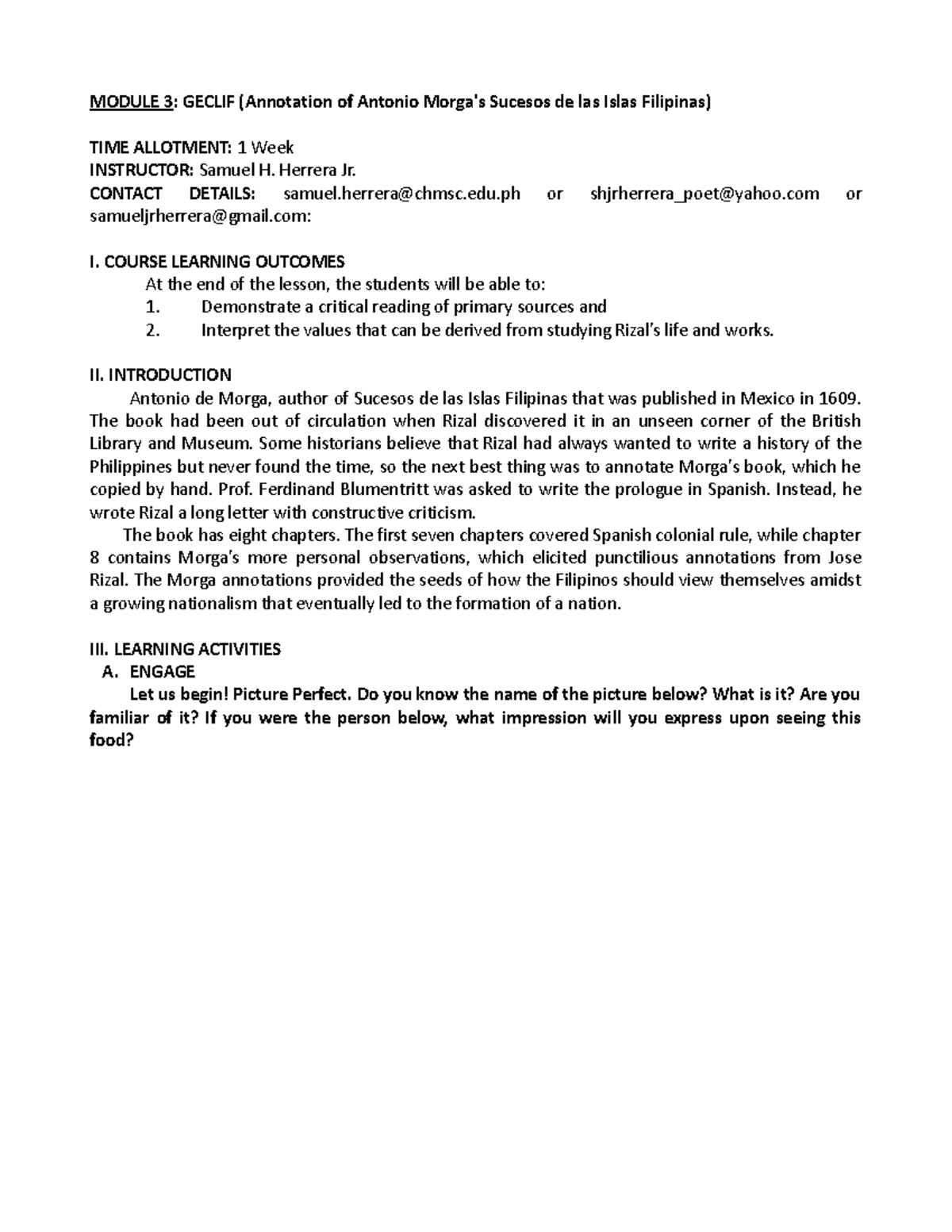 Module-3-G Eclif - rizal's notes - MODULE 3: GECLIF (Annotation of ...