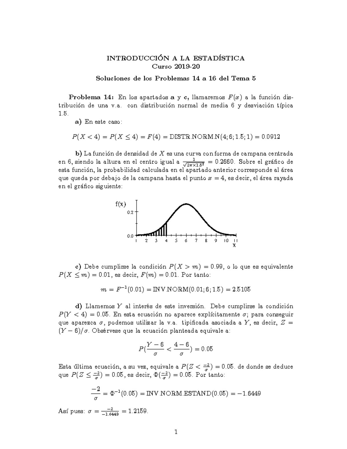 Problemastema 5Soluciones 14a16 introduccion a la estadistica - INTRODUCCI”N A LA ESTADÕSTICA ...