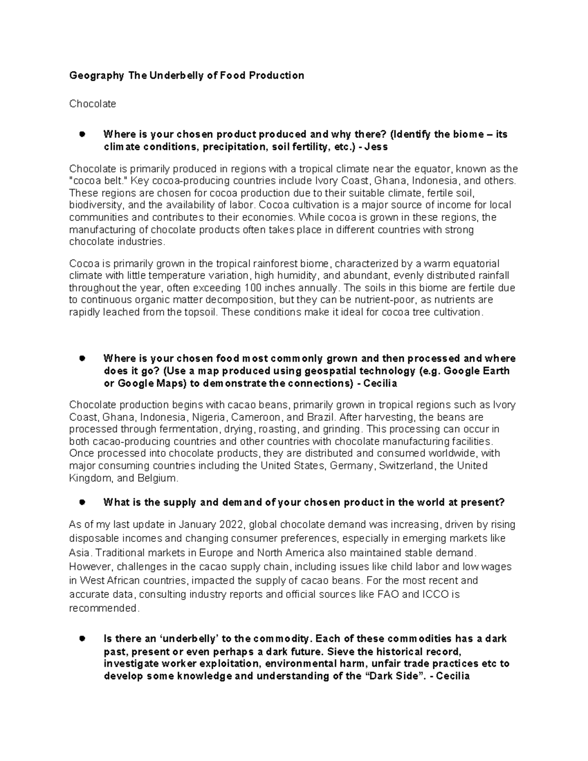 Geography The Underbelly of Food Production - Geography The Underbelly ...