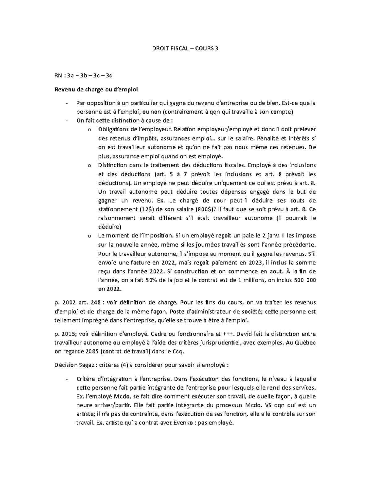 Cours 3 droit fiscal - Mathieu Savary - DROIT FISCAL – COURS 3 RN : 3a ...