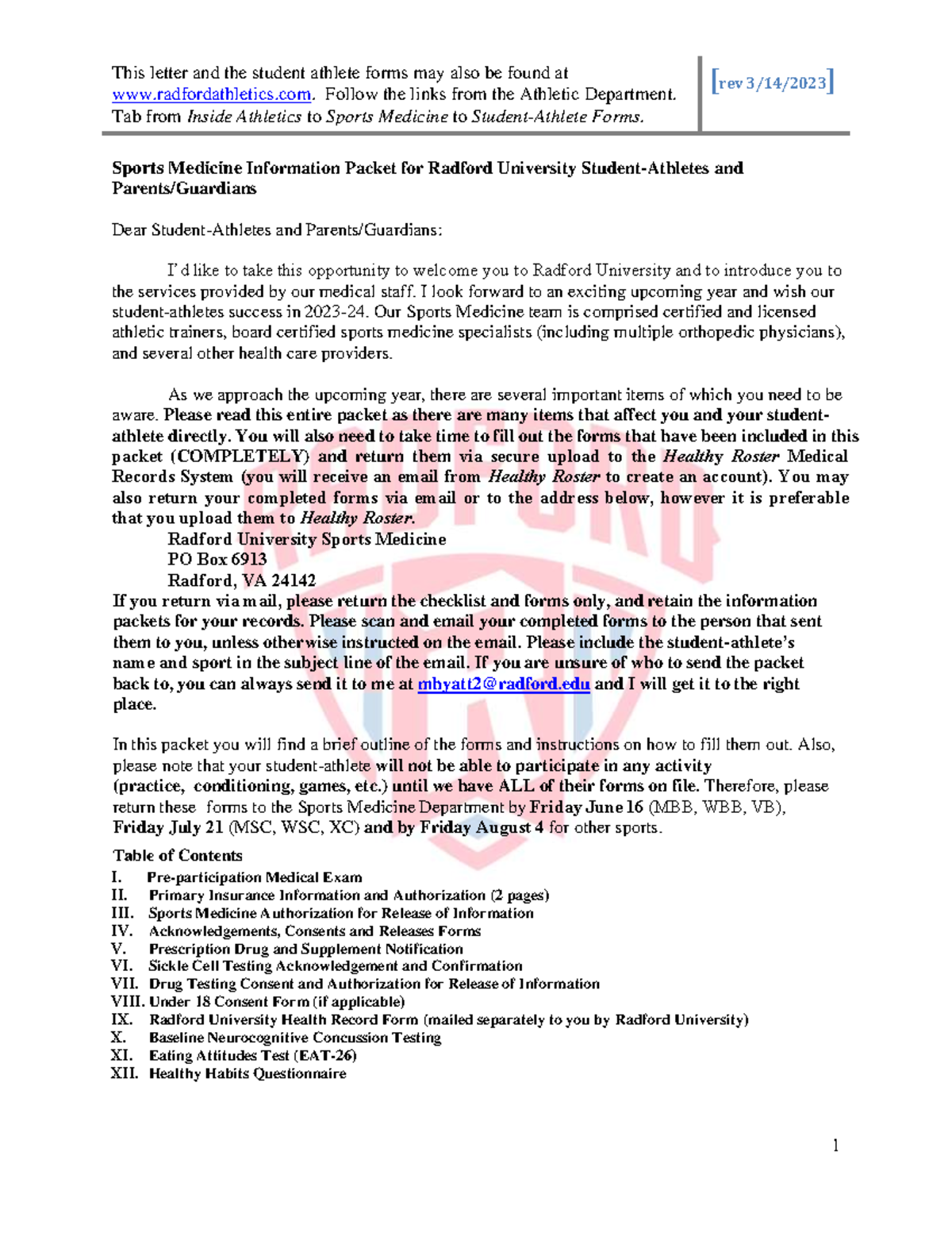 2023-24 New SA Info Packet - radfordathletics. Follow the links from ...