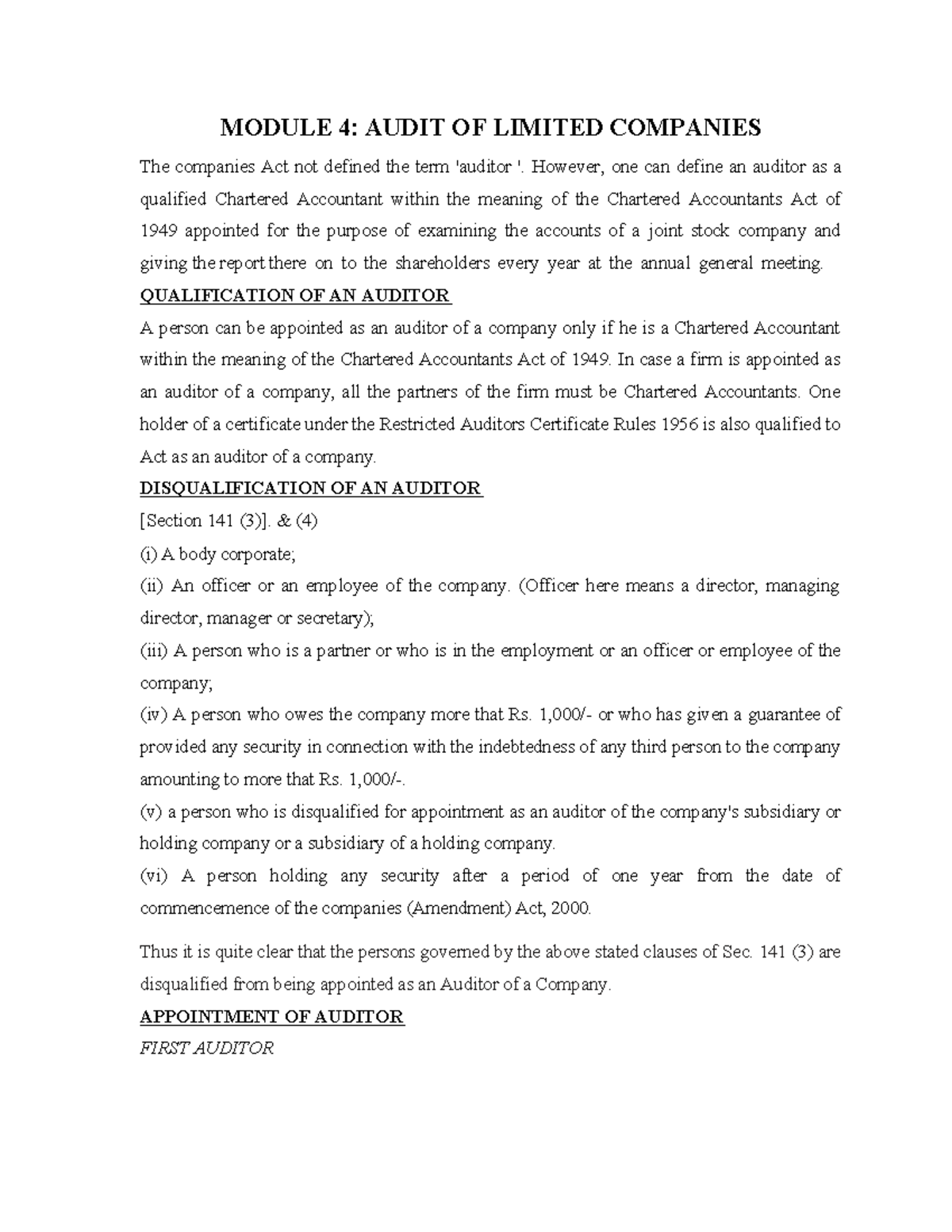 4,5,6 - Audit OF Limited Companies - MODULE 4: AUDIT OF LIMITED ...