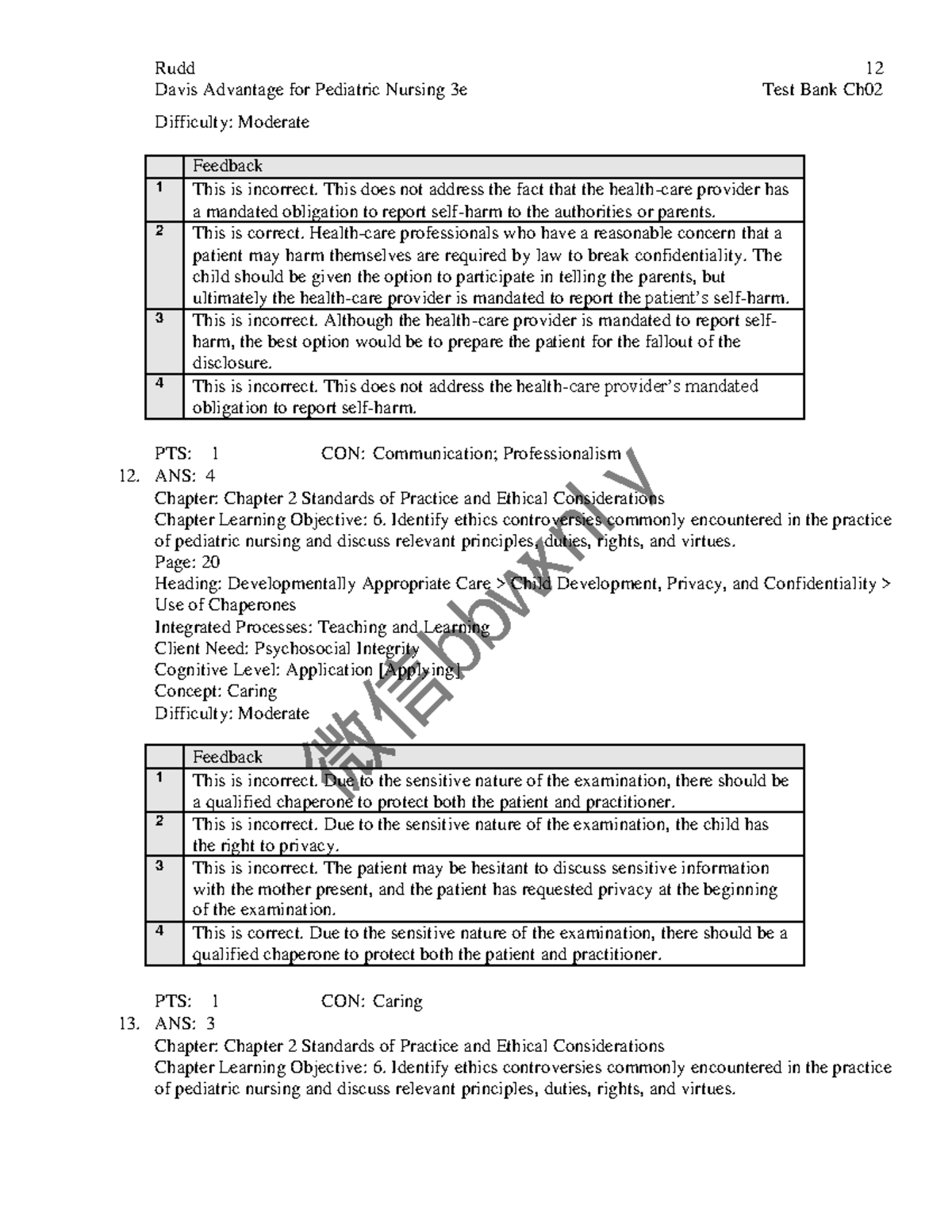 Test bank pediatric nursing critical components of nursing care 3rd ...